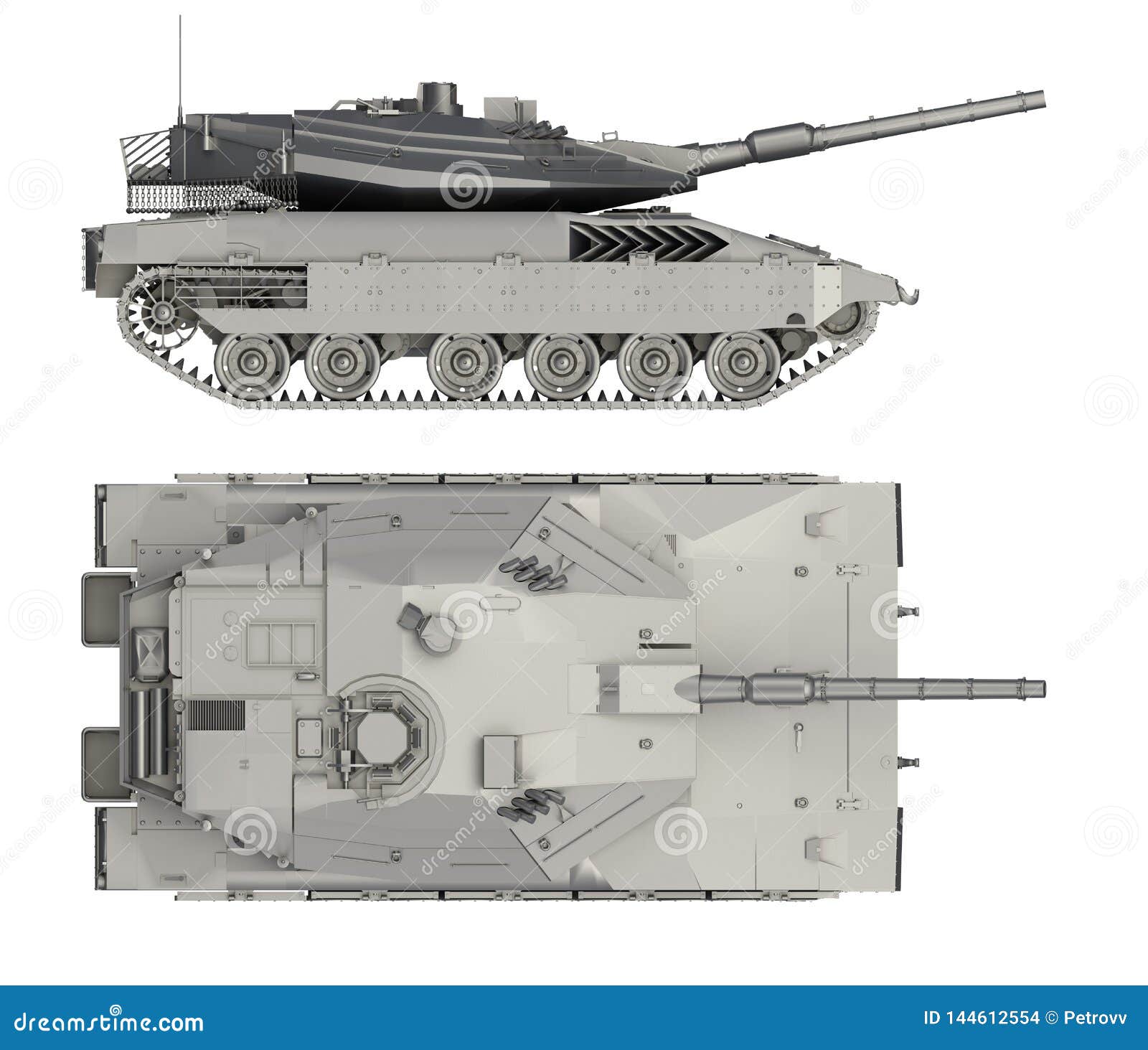 Military Tank Drawing Side View