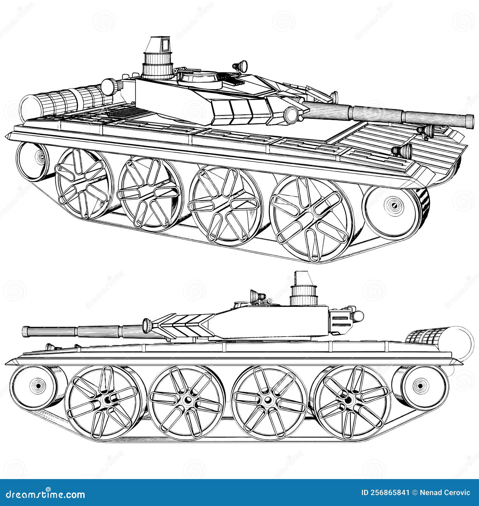 Military Tank Vector. Illustration Isolated on White Background Stock ...