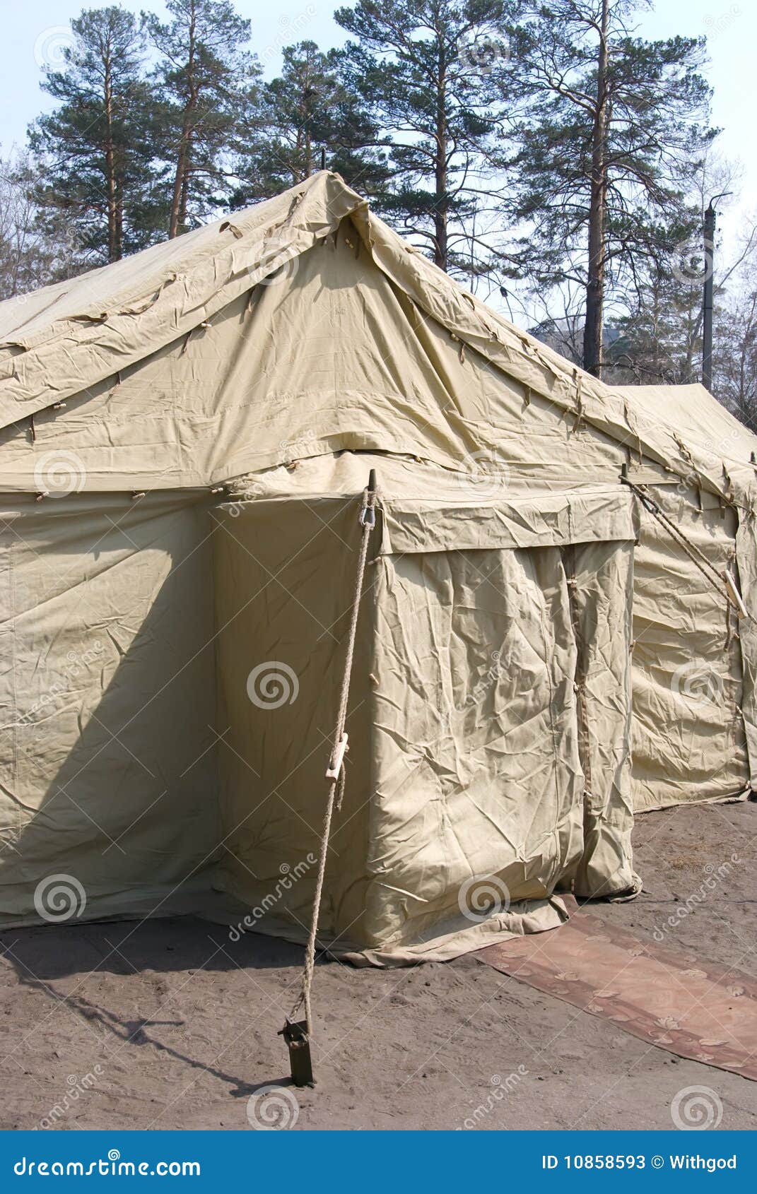 Military Tent In The Field. Big Tent City. Field Camp In Nature ...