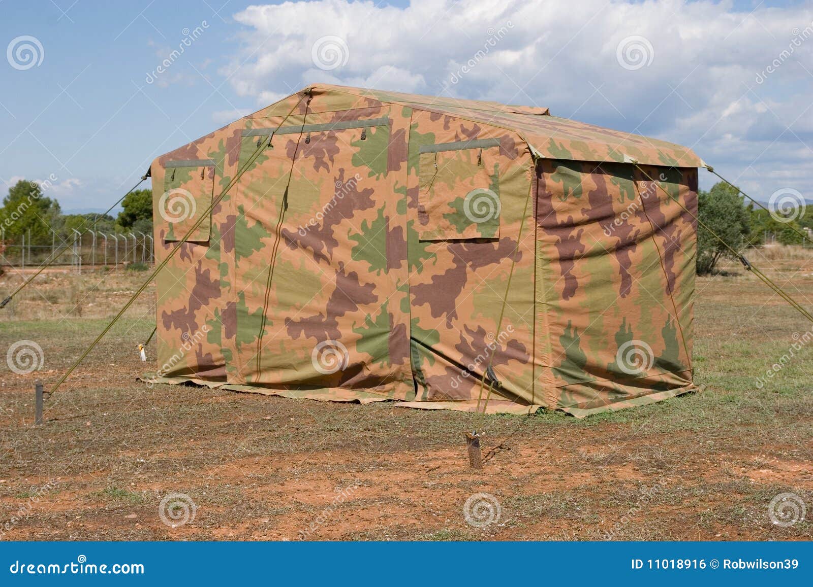 Military Tent In The Field. Big Tent City. Field Camp In Nature ...