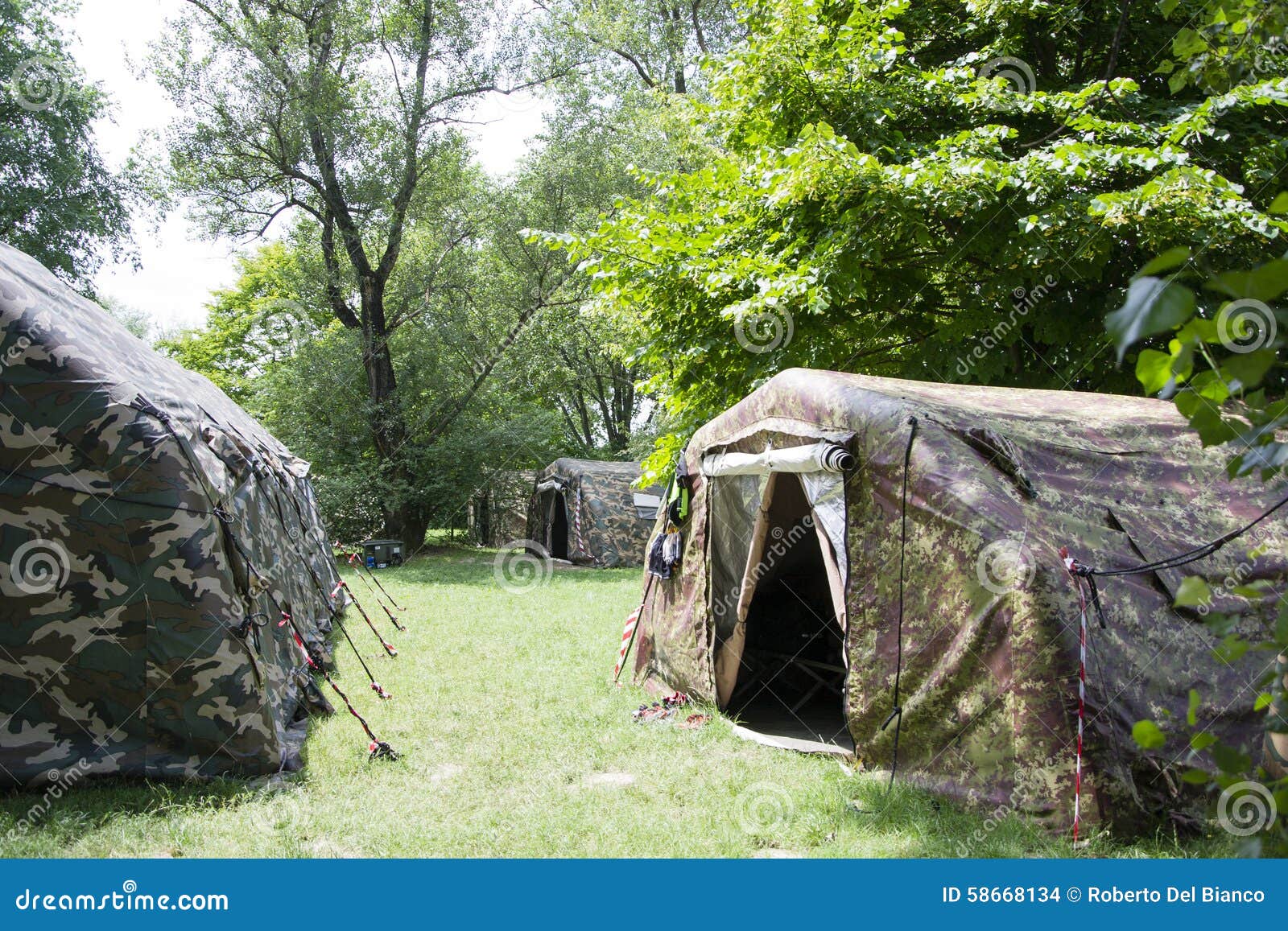 Military tents stock photo. Image of army, nature, trees - 58668134