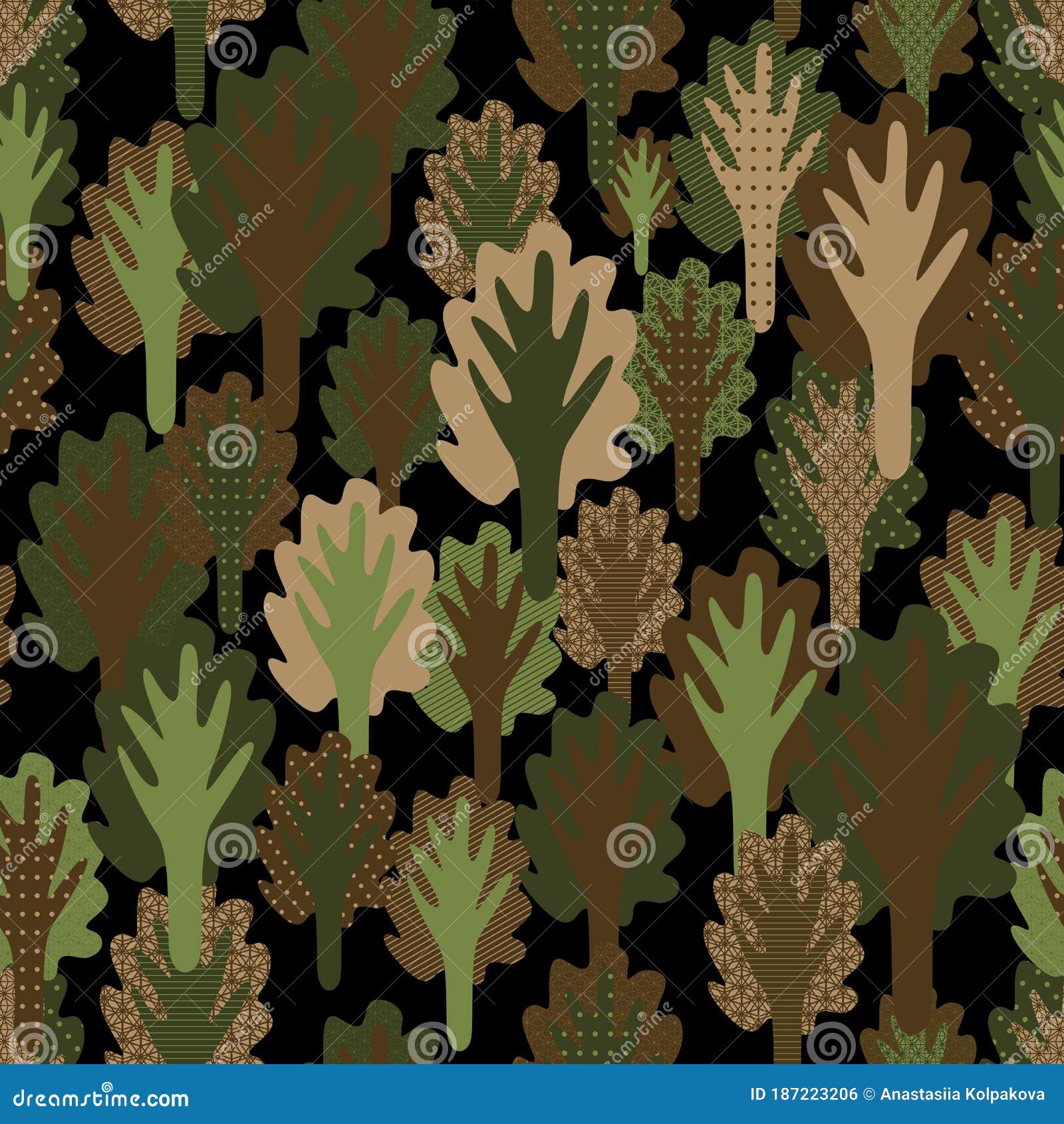 Military Texture with Deciduous Trees Stock Vector - Illustration of ...