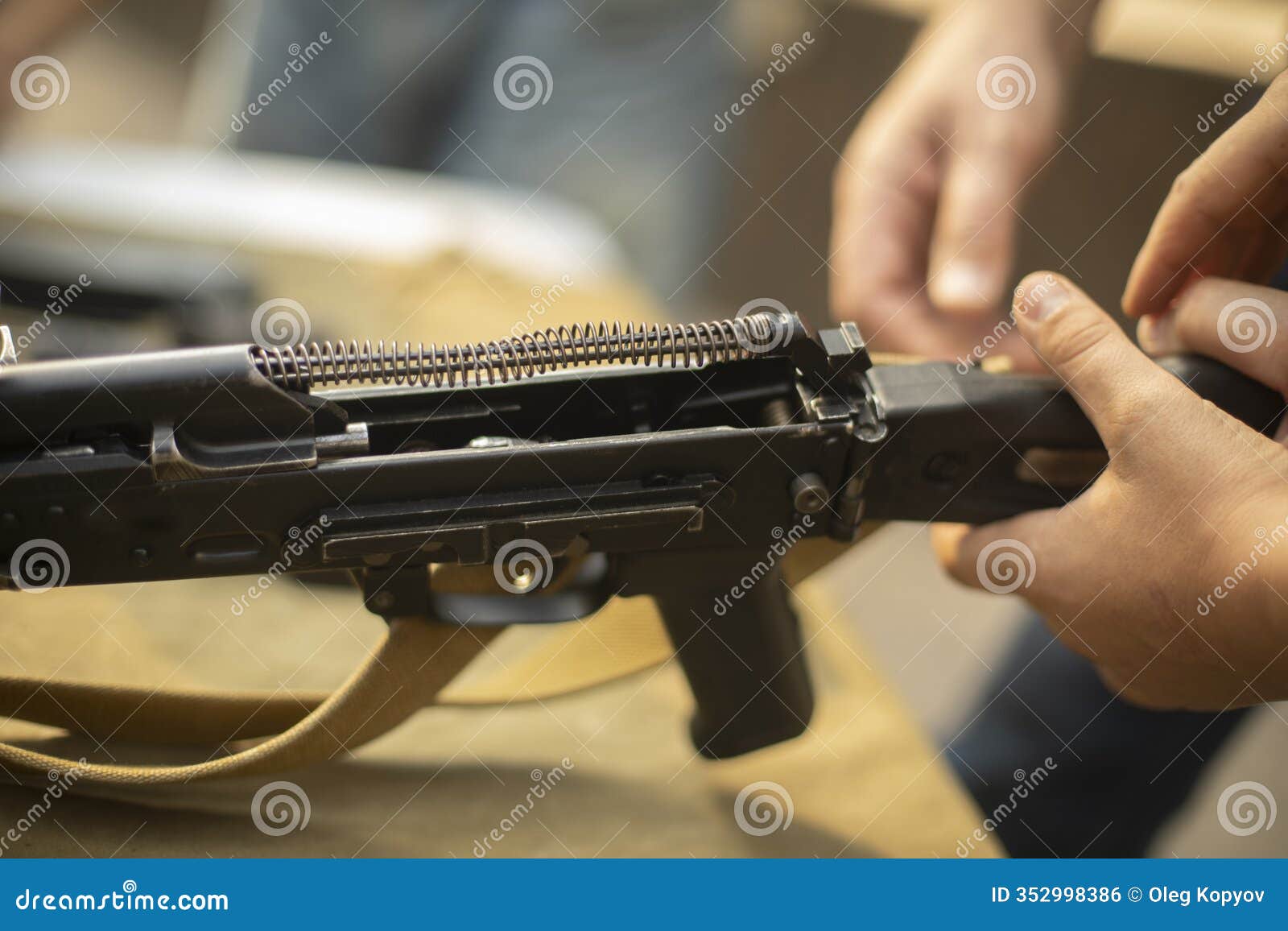 Military Training. Assembly of Automatic Weapons Stock Photo - Image of ...