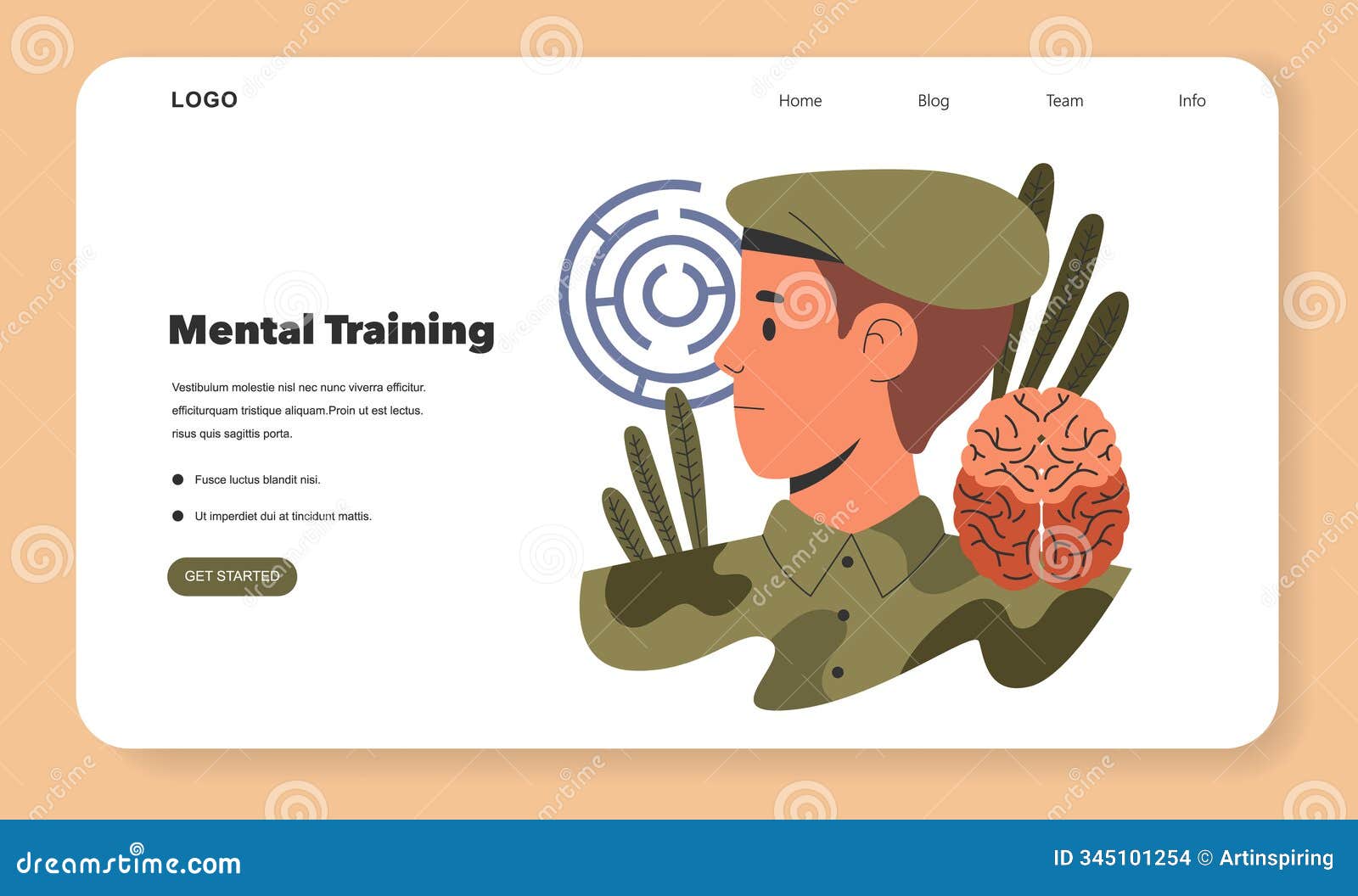Military Training. Flat Vector Illustration Stock Vector - Illustration ...