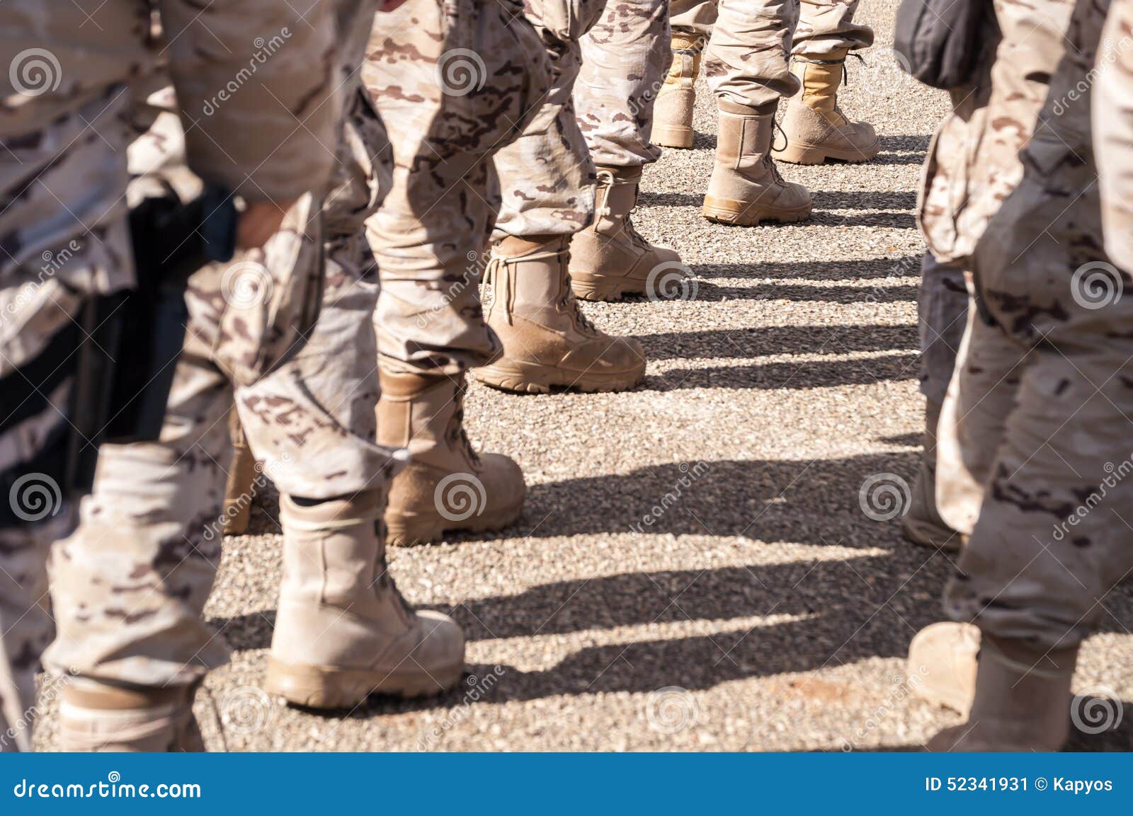 Military Troops in Formation Stock Image - Image of arid, footwear ...