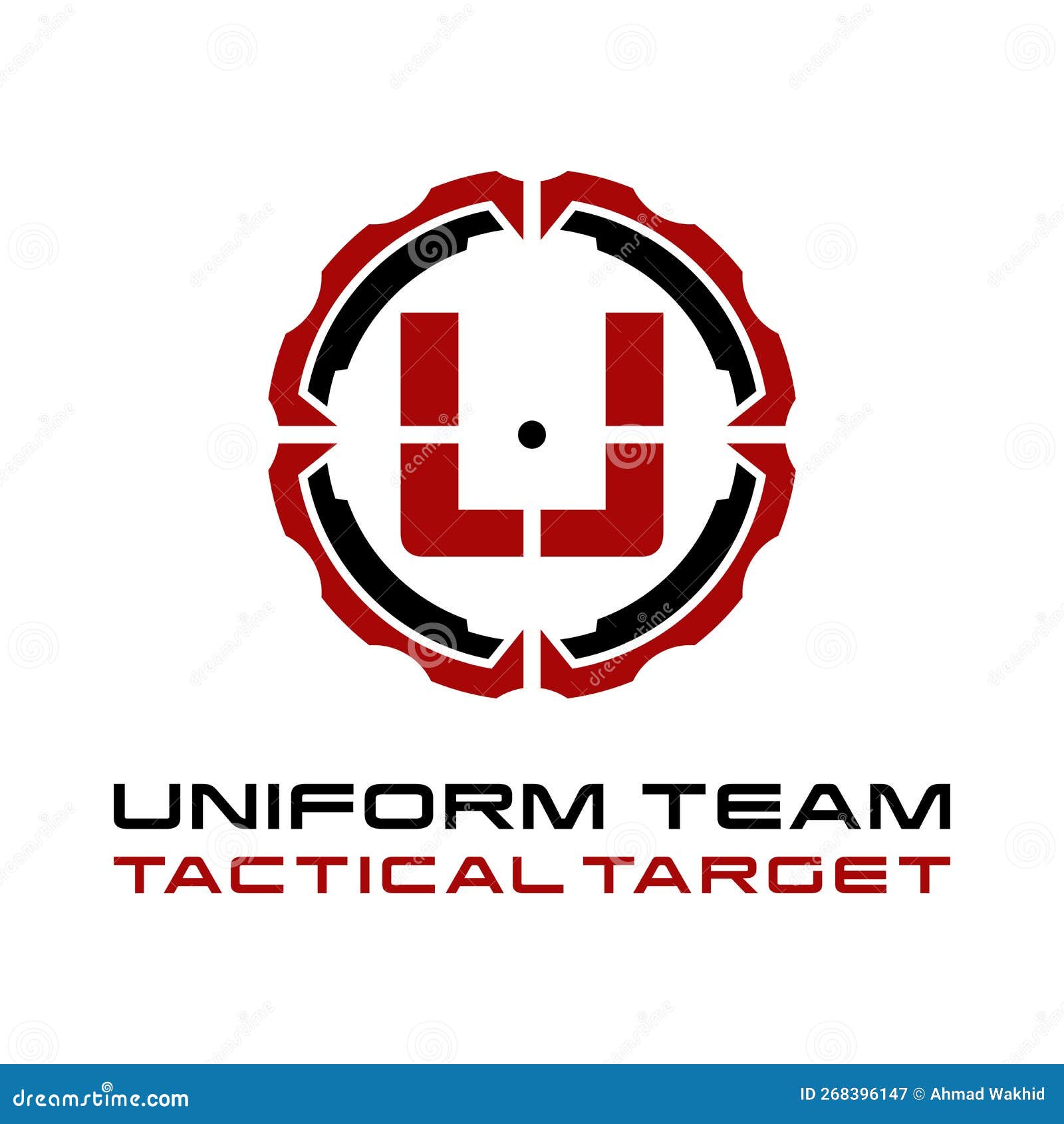 Military of U Letter Tactical Target Logo Design Stock Illustration ...