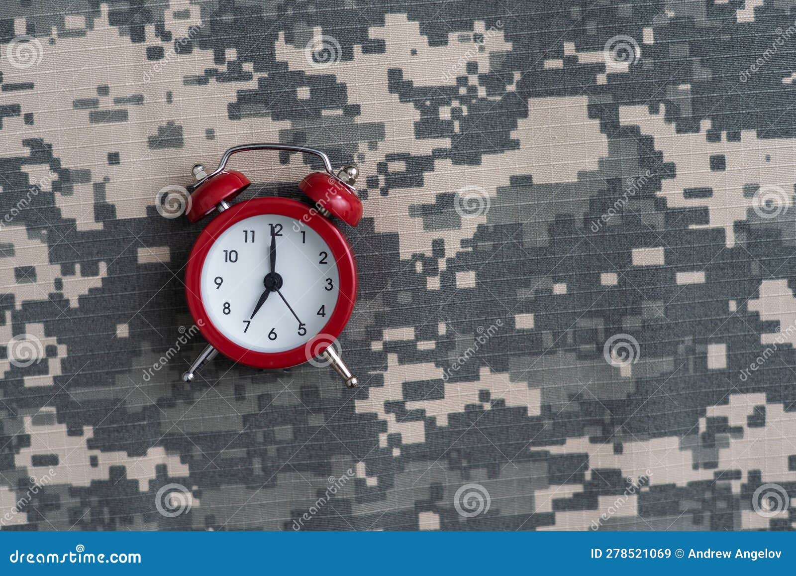 Military Uniform Background and Alarm Clock Stock Image - Image of ...