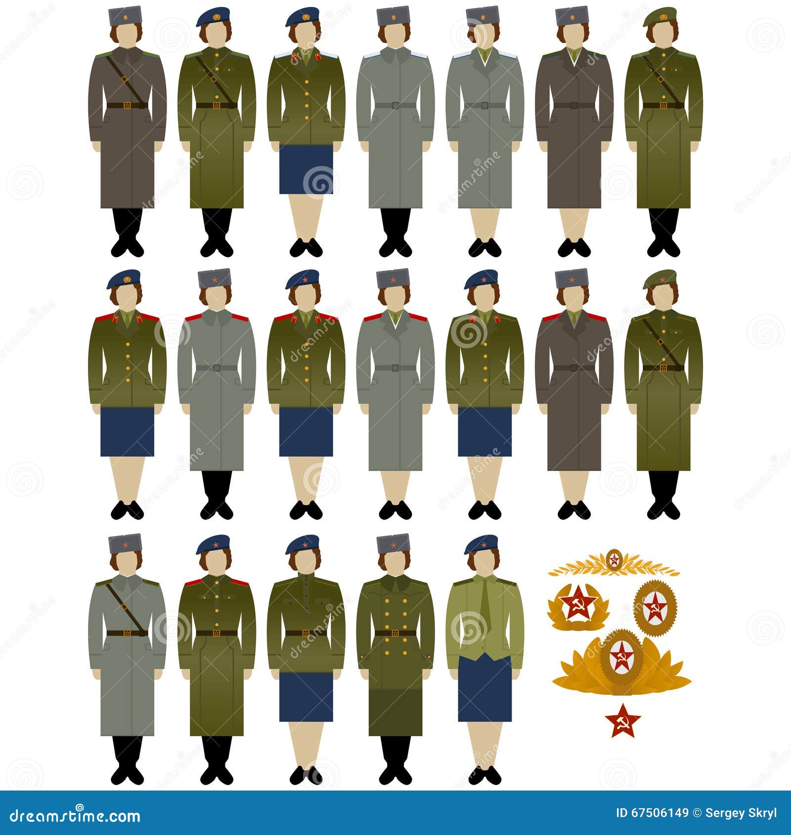 Soviet Army Officer In Uniform Vector. Soldier In Uniform. Royalty-Free ...