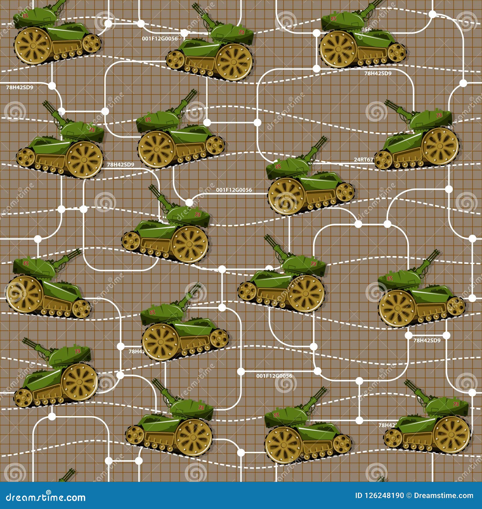 Military Unit on a Grid Background. Stock Illustration - Illustration ...