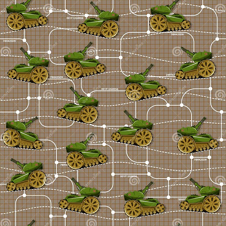 Military Unit on a Grid Background. Stock Illustration - Illustration ...