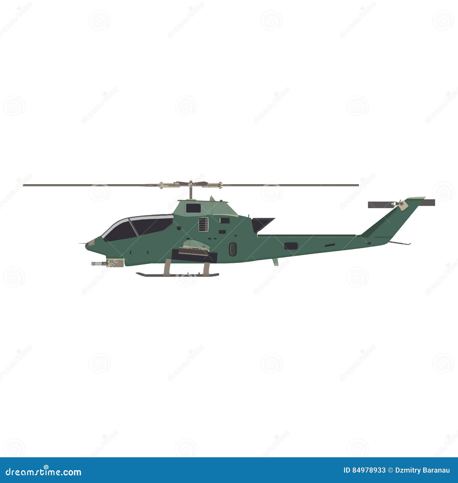 Military Vector Green Army Helicopter with Weapons. Stock Vector ...