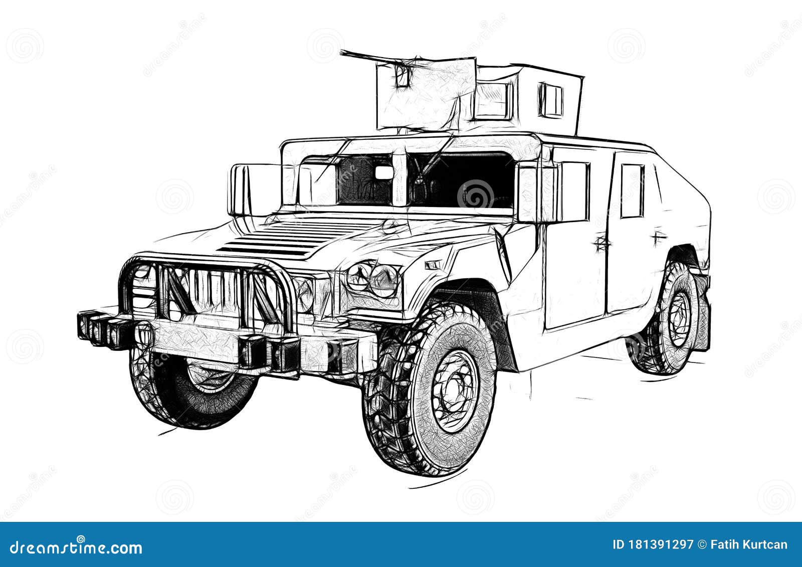 Military Vehicle Isolated on a White Background Stock Illustration ...