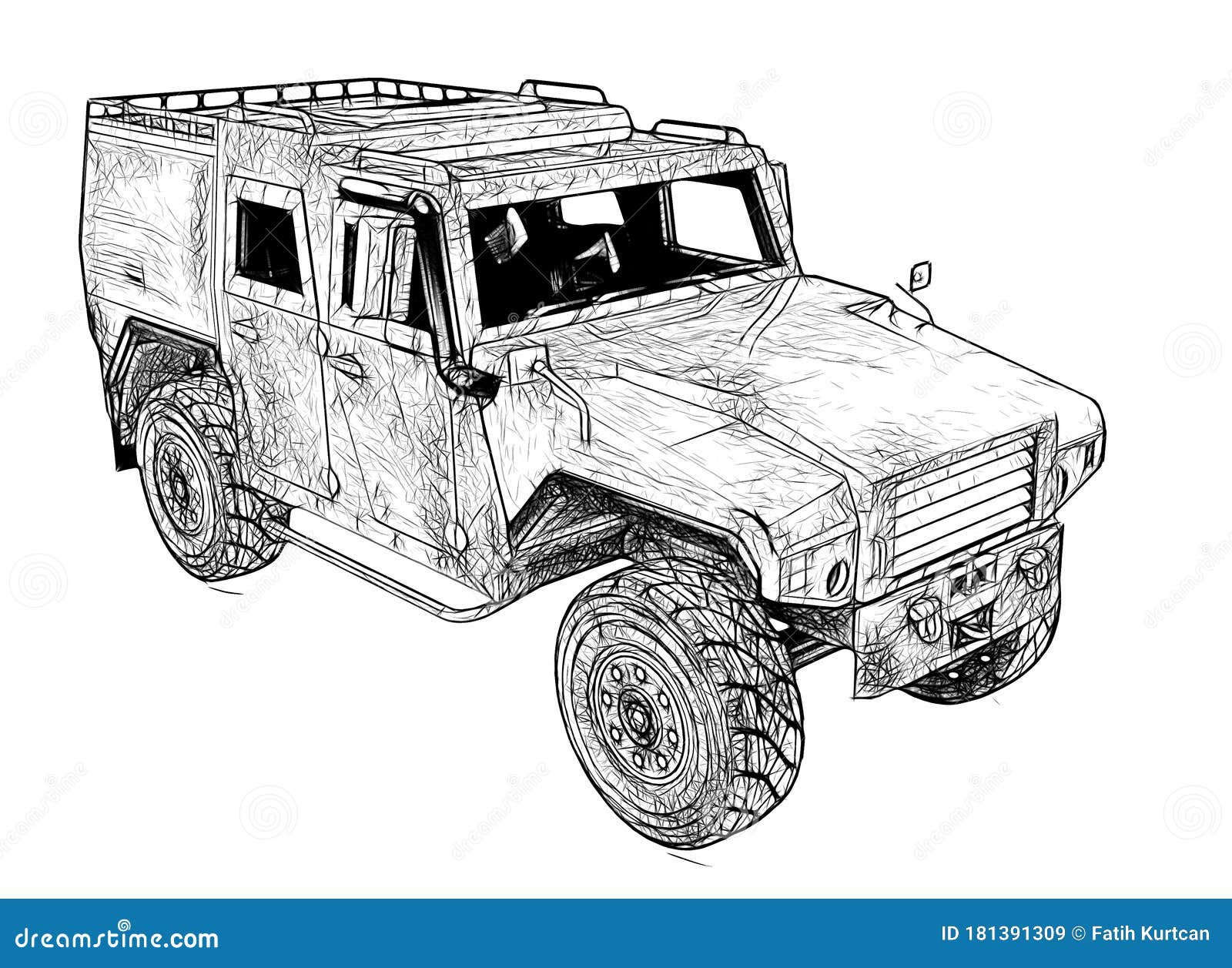 Military Vehicle Isolated on a White Background Stock Illustration ...