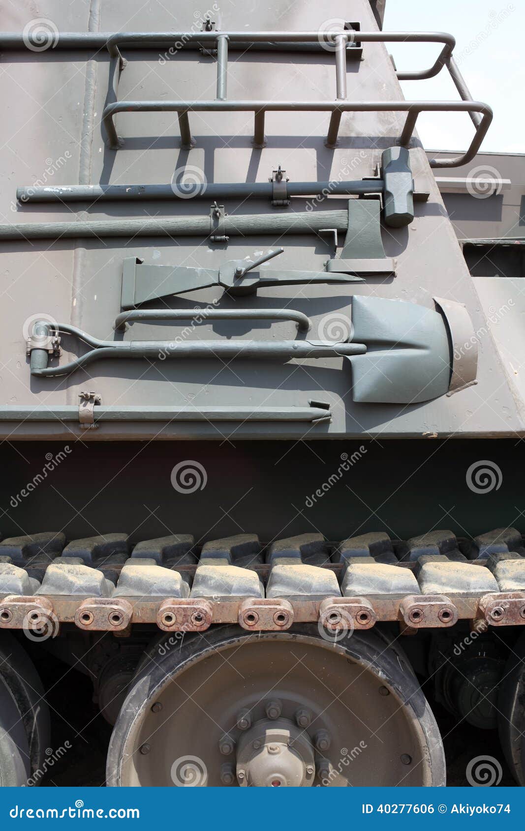Military Vehicle with Tools Stock Photo - Image of textured ...