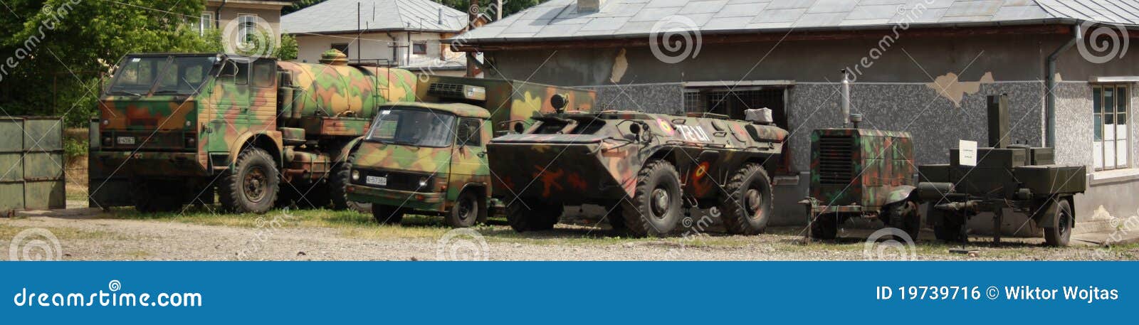 Military vehicles editorial photo. Image of barracks - 19739716