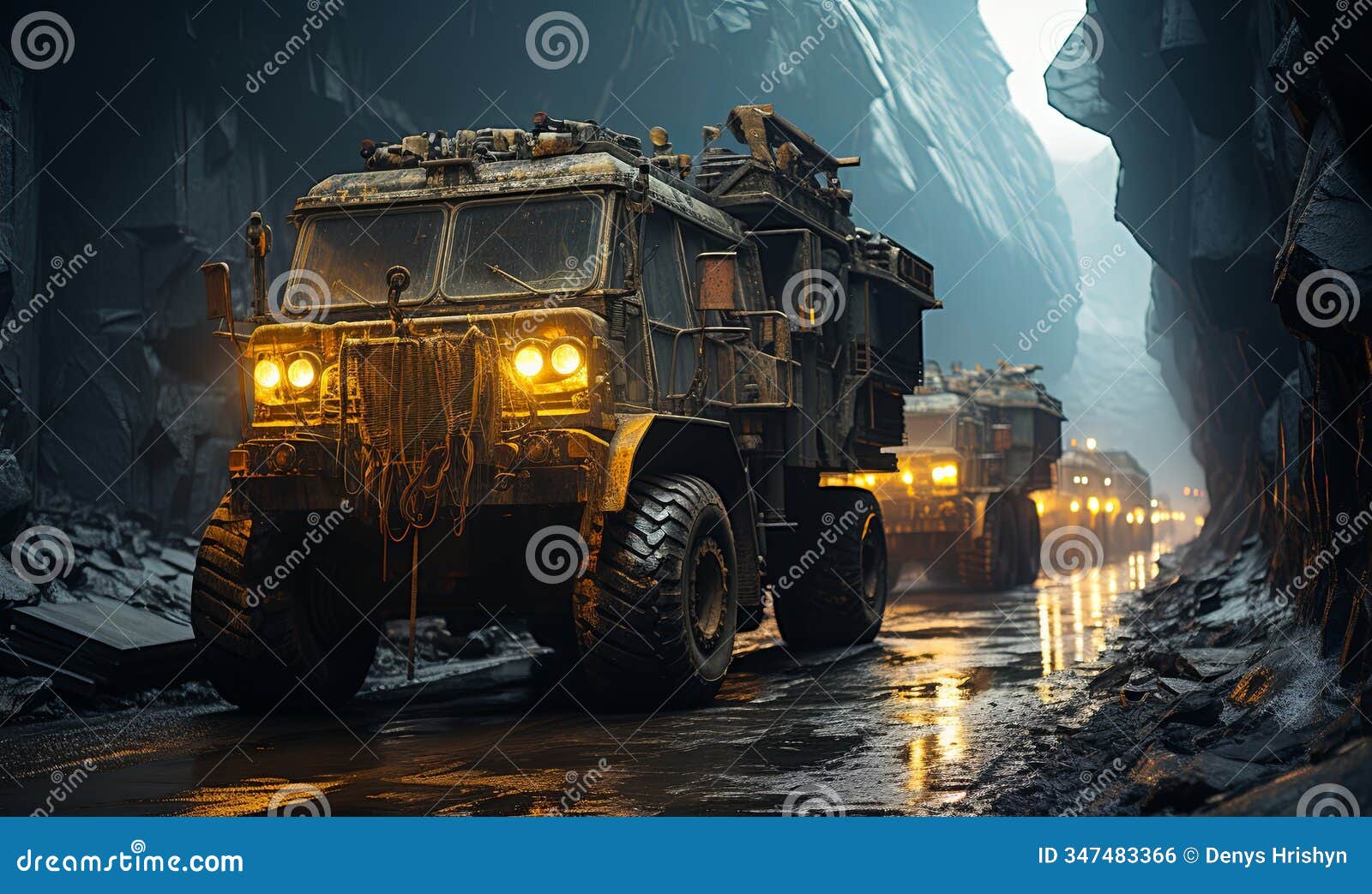Military Vehicles Convoy Passing through Tunnel Stock Photo - Image of ...