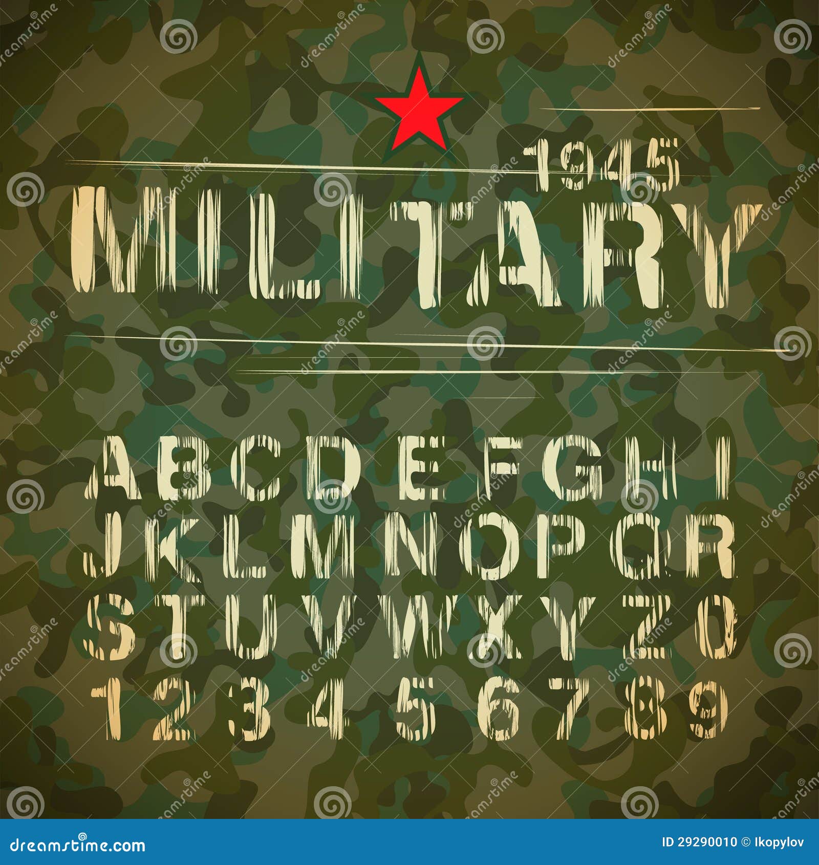 Military Vintage Alphabet Stock Photo - Image: 29290010