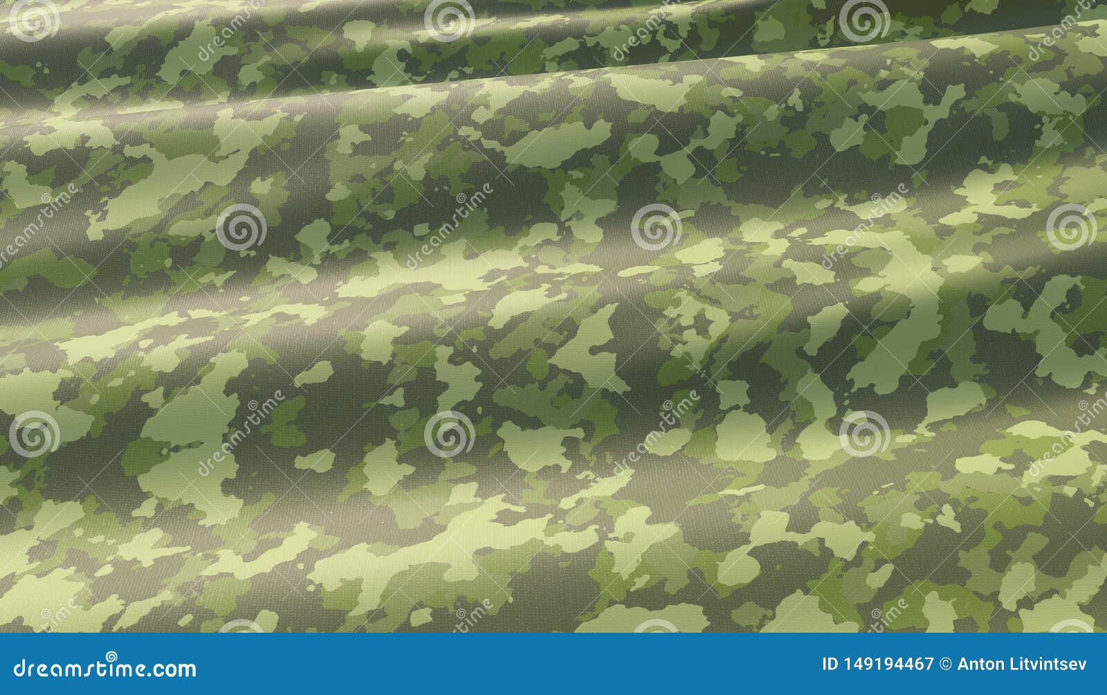 Military War Background Camouflage Khaki Pattern. 3D Render. Stock ...