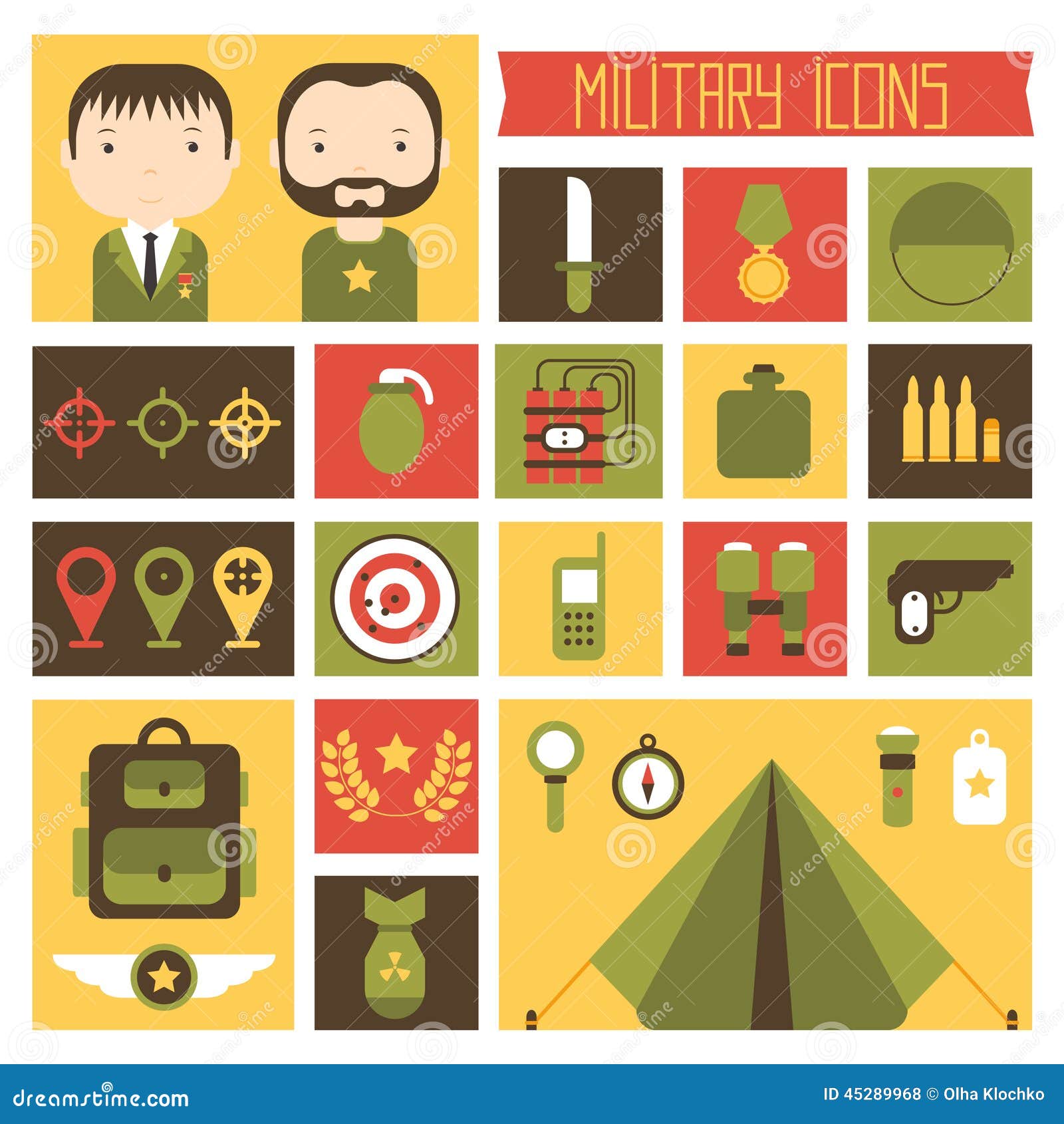 Military and War Icons Set. Army Infographic Stock Vector ...