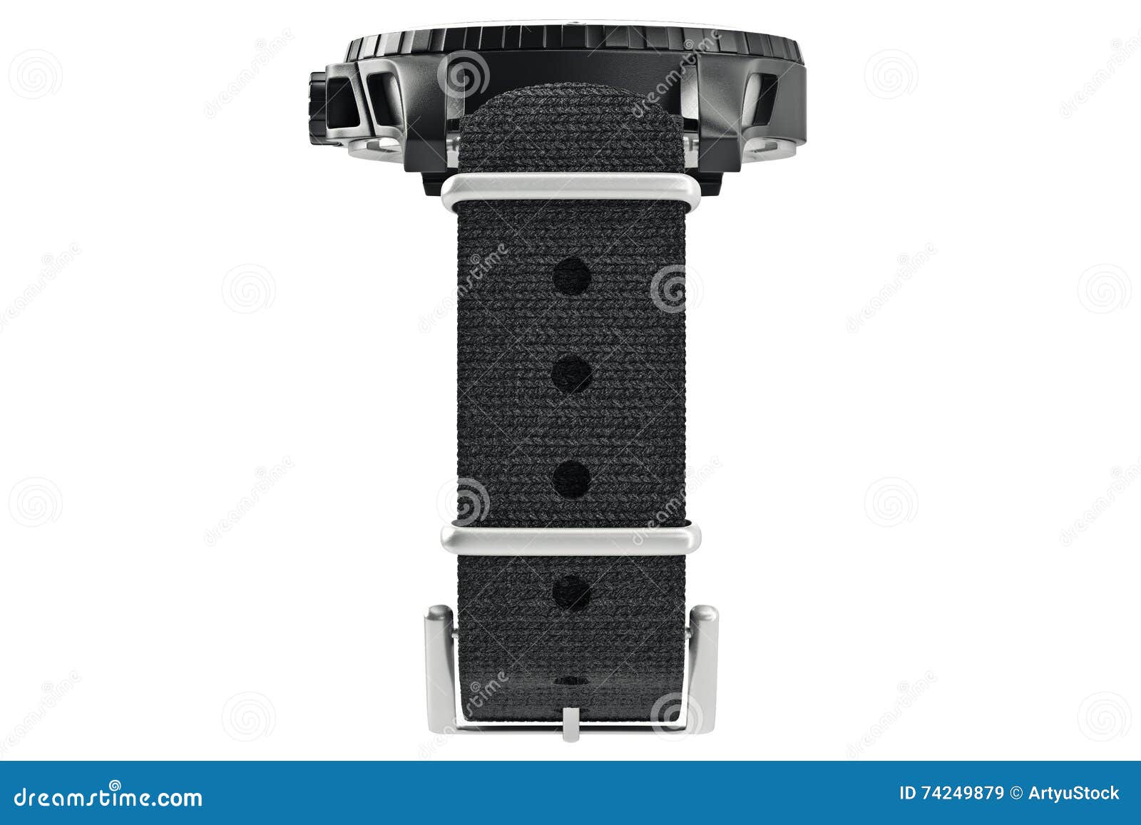 Military watch, front view stock illustration. Illustration of dial ...