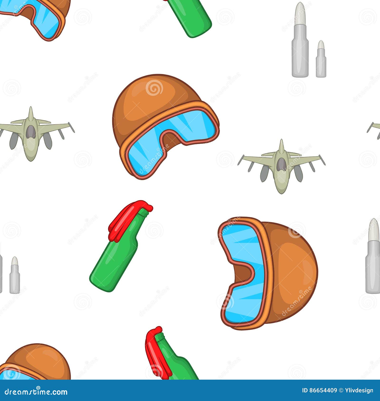 Military Weapons Pattern, Cartoon Style Stock Vector - Illustration of ...