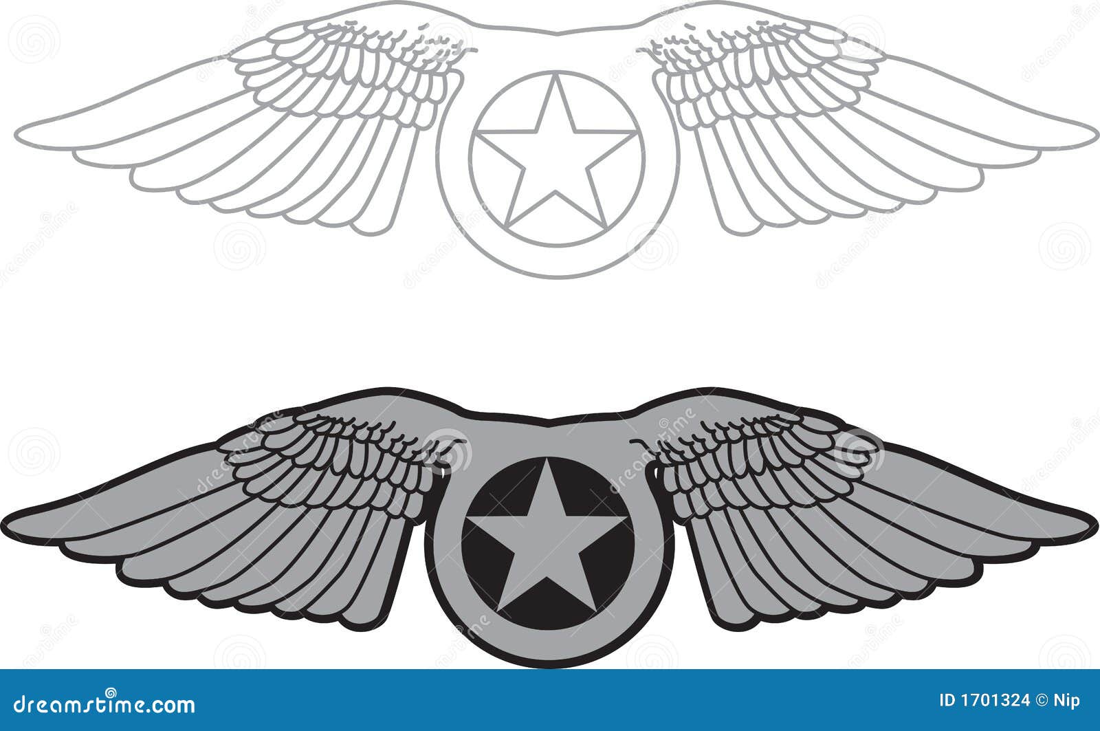 Military wing stock vector. Illustration of military, feathers - 1701324