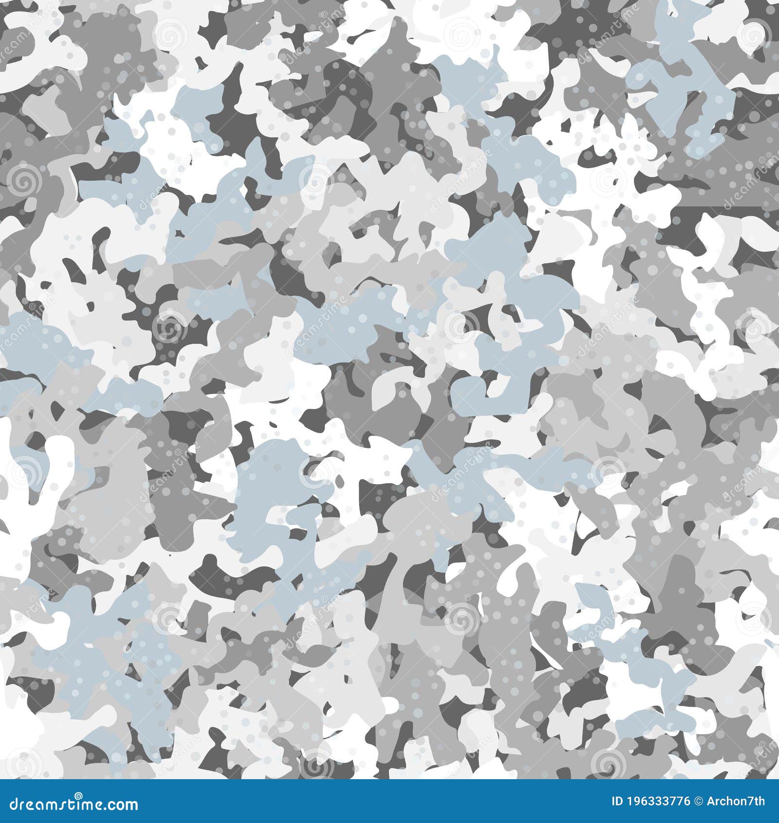 Military Winter Woodland White Camouflage Seamless Pattern, Vector ... Military Winter Woodland White Camouflage Seamless Pattern, Vector ...
