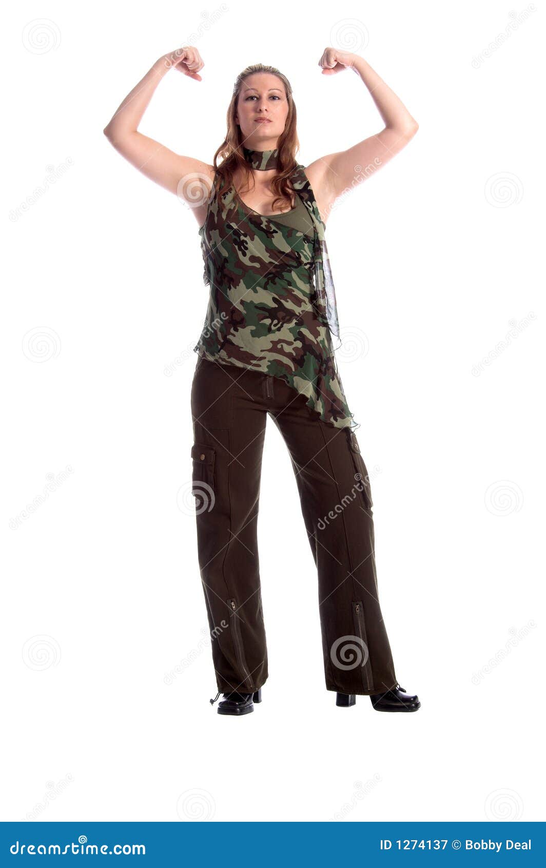 MIlitary Woman stock image. Image of female, strong, isolated - 1274137
