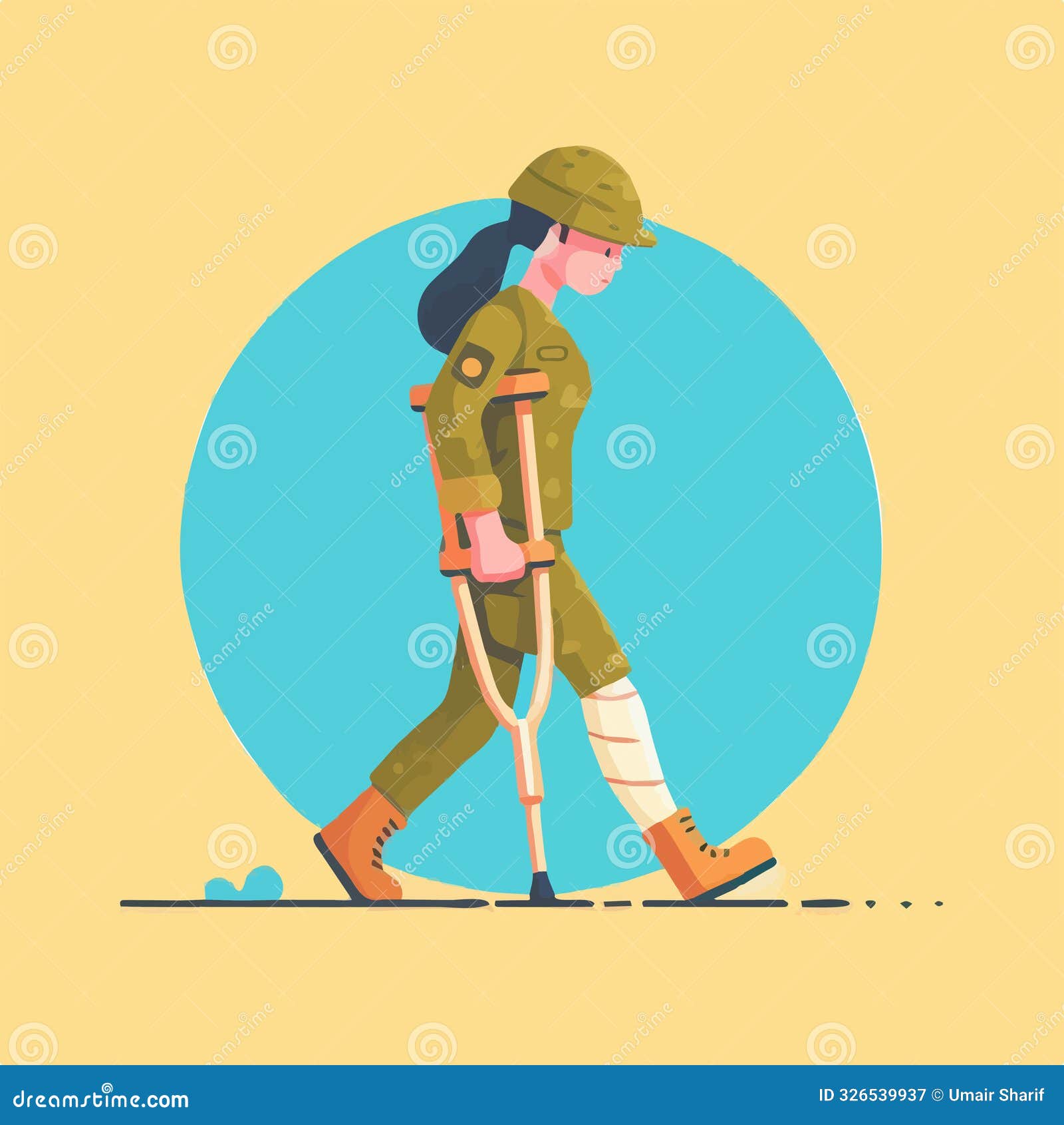Determined Steps: a Soldier S Resilience Stock Illustration ...