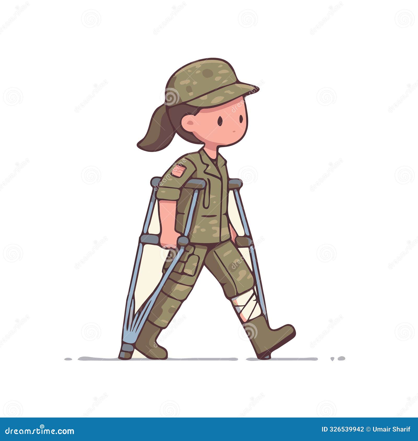 Determined Steps: a Soldier S Resilience Stock Illustration ...
