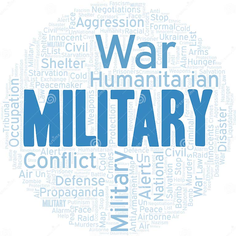 Military Word Cloud. Vector Made with the Text only. Stock Vector ...
