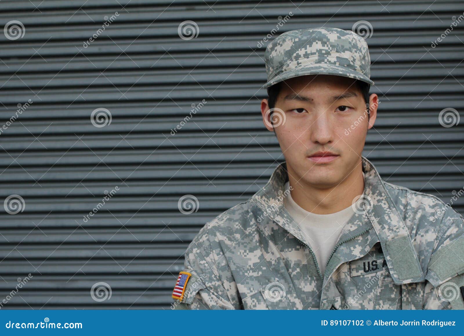 Military Young Asian Man. Studio Portrait Stock Photo - Image of ...