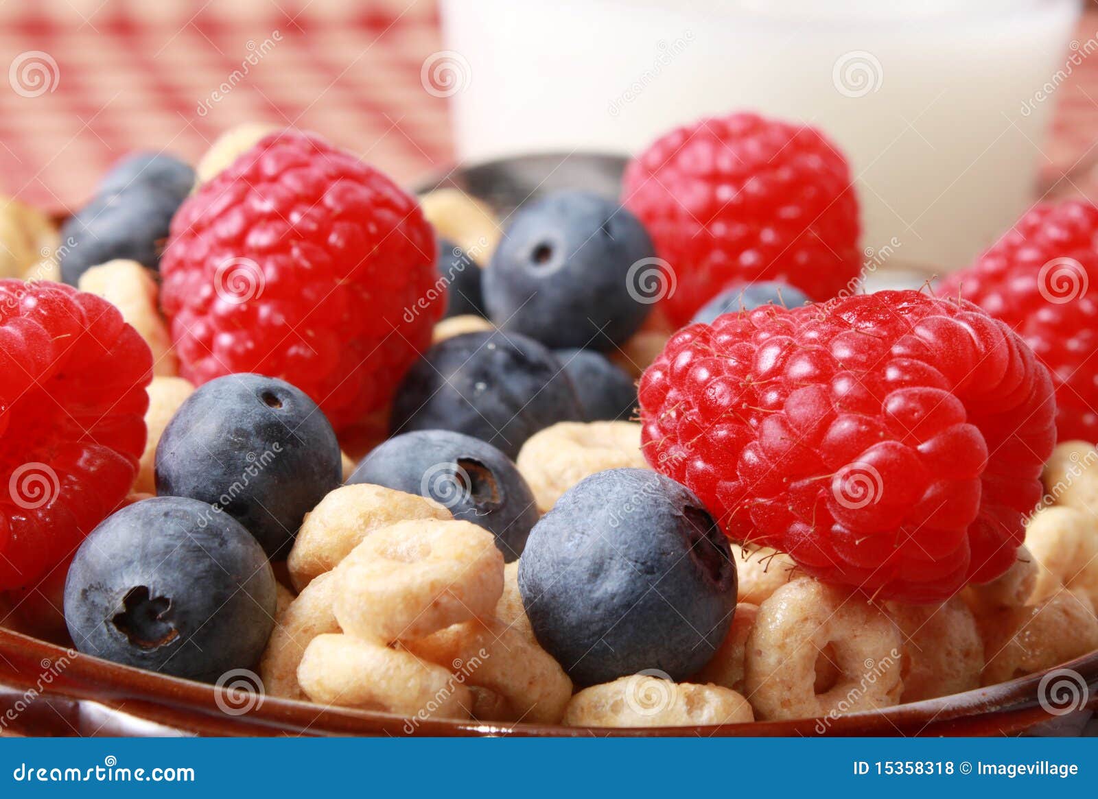 Milk and berries stock photo. Image of breakfast, bowl - 15358318
