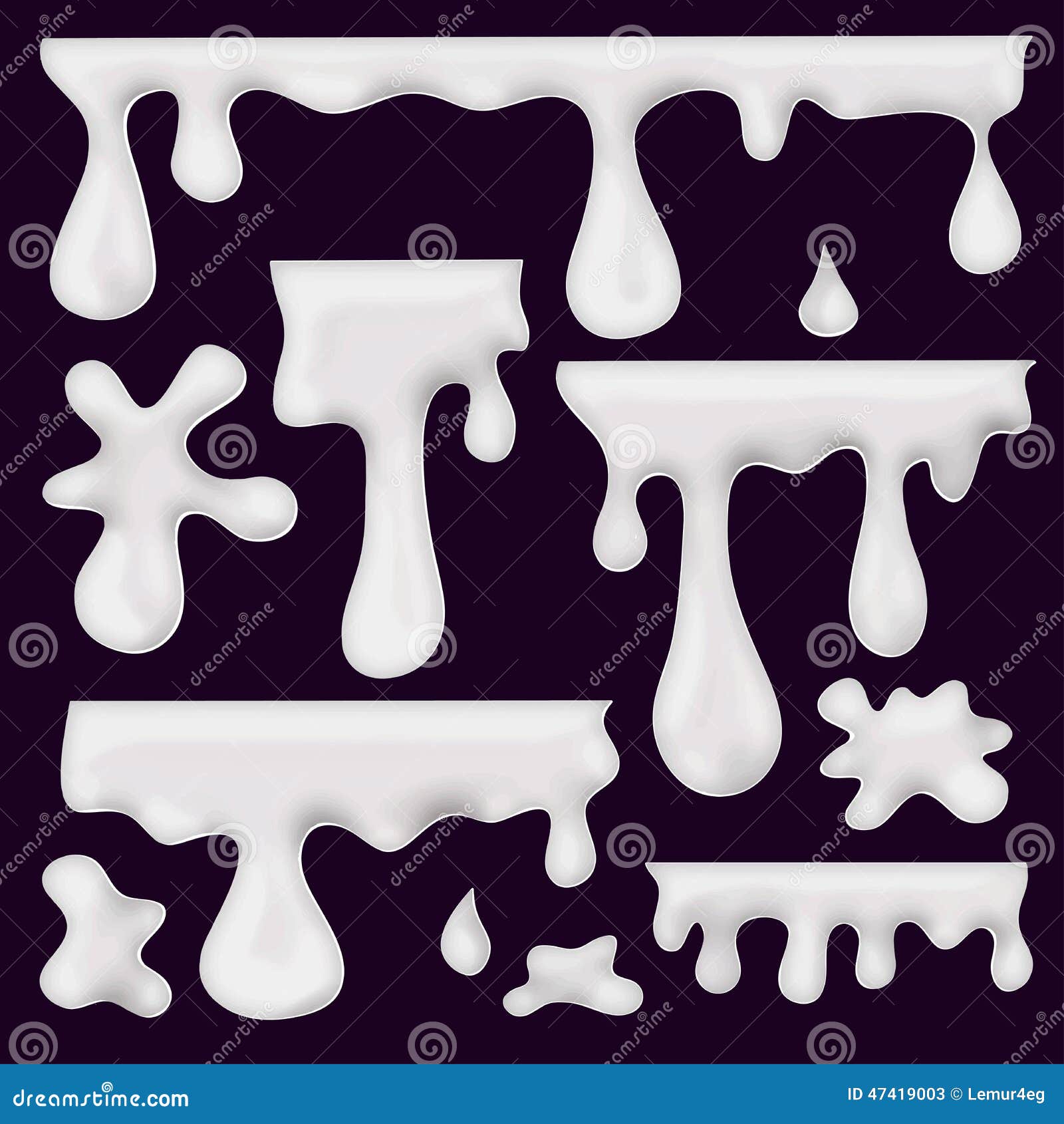 Milk Blots, Splashes and Smudges Stock Vector - Illustration of ...