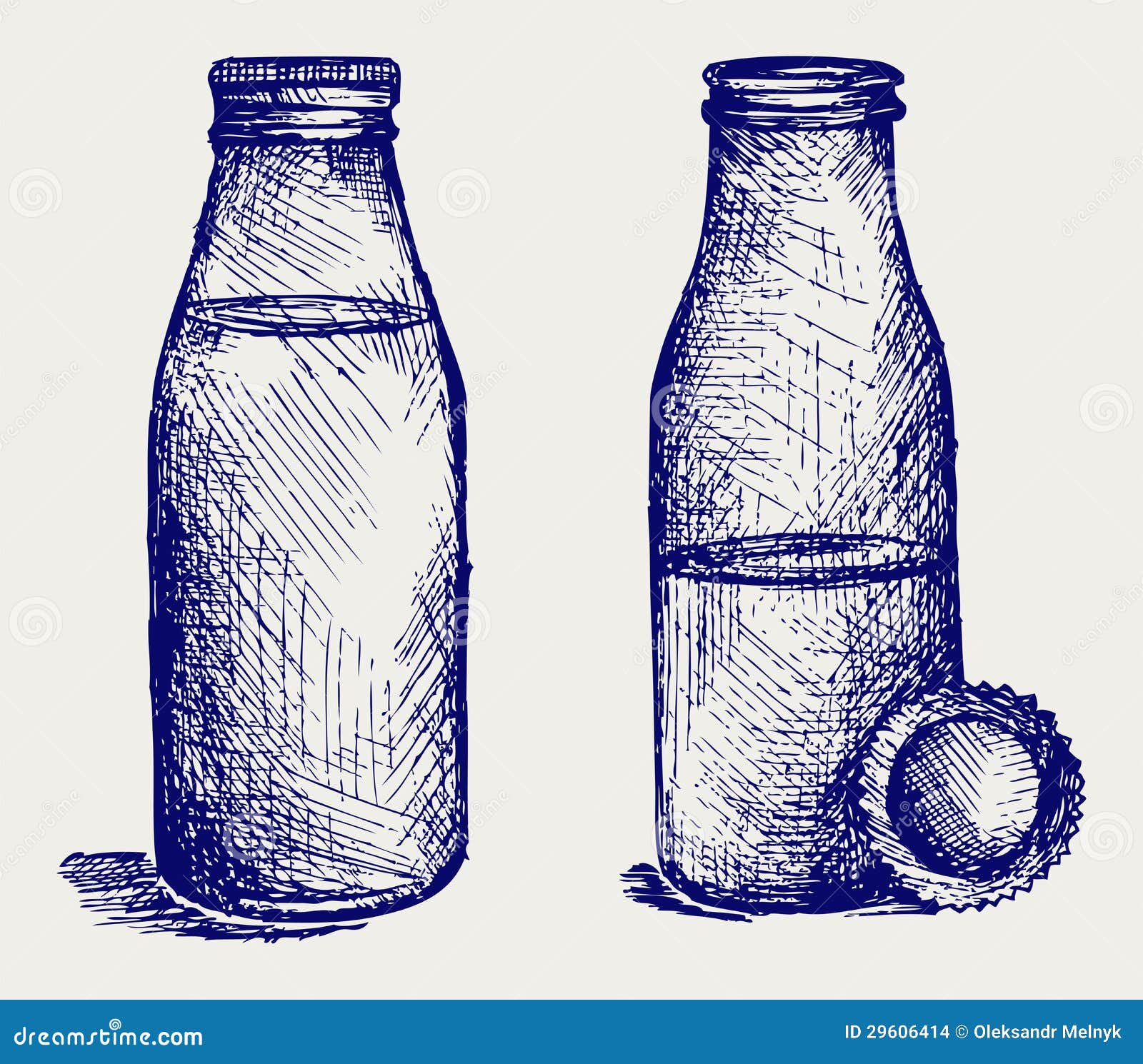 Milk bottle. Doodle style stock vector. Illustration of aquarelle ...