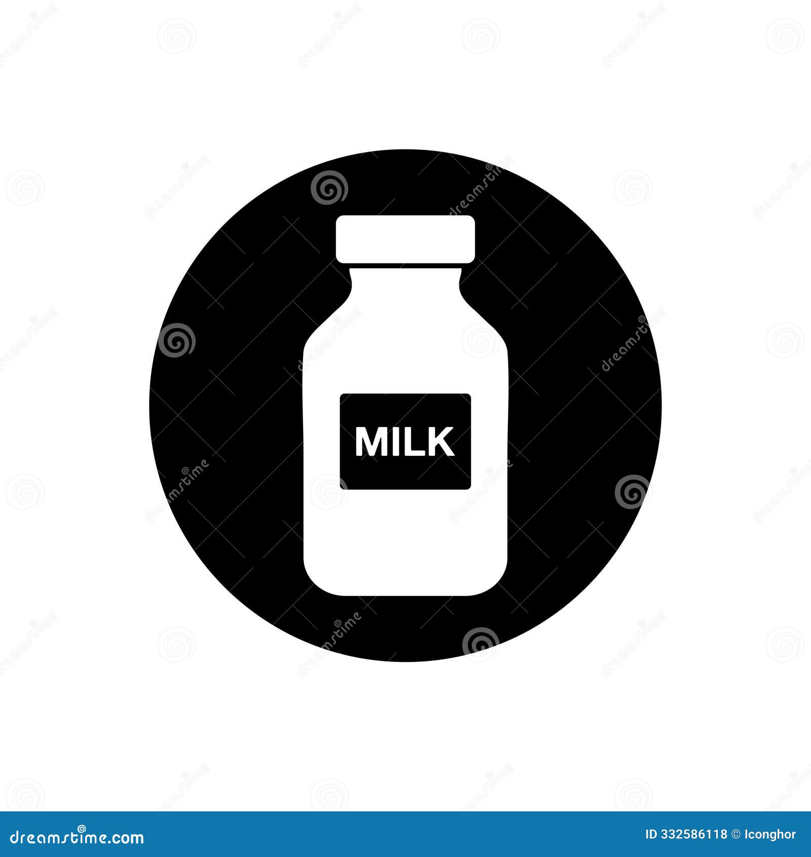 Milk Bottle Icon. Rounded Button Style Editable Vector EPS Symbol Stock ...