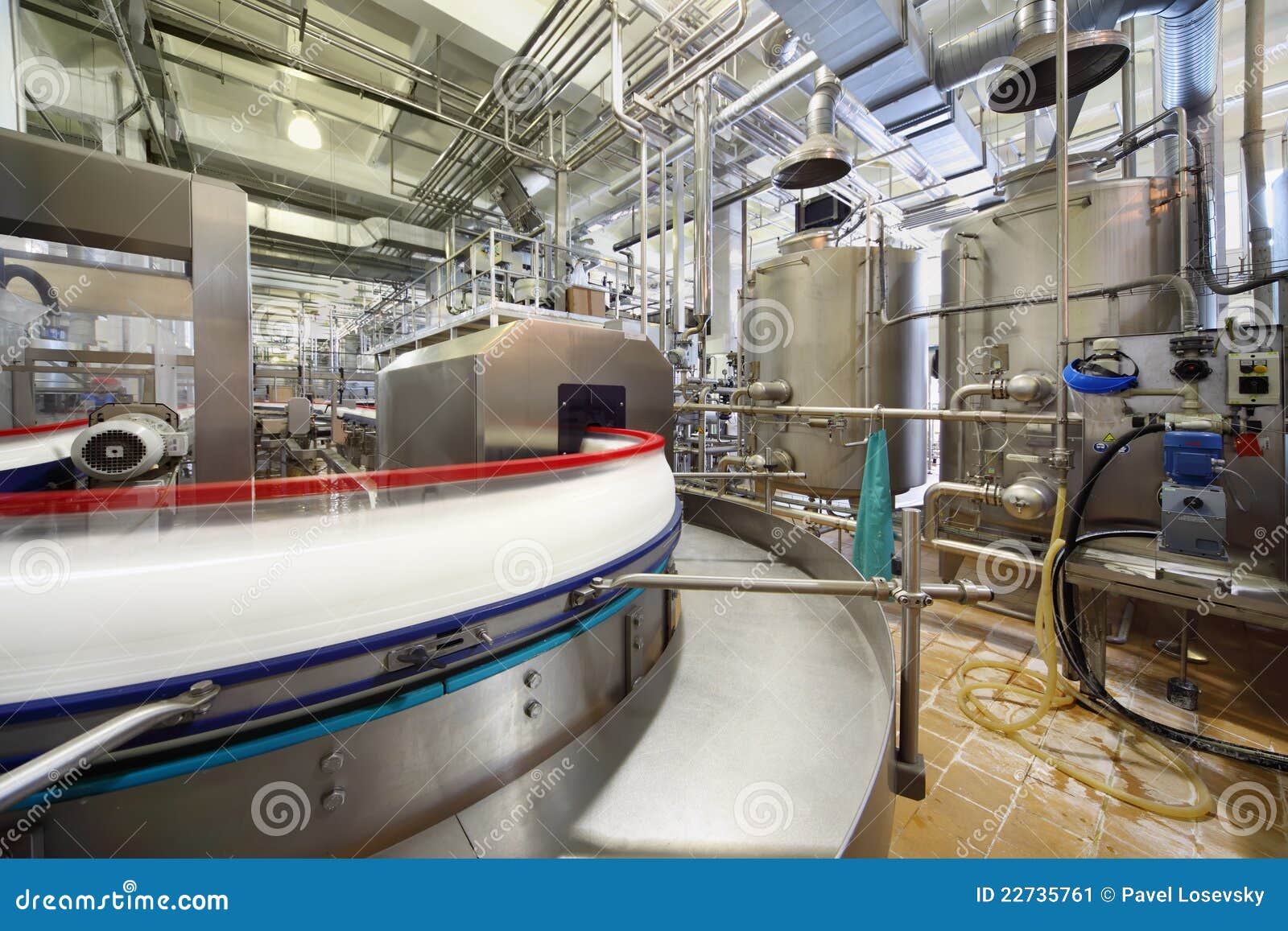Milk Bottles Move through Long Pipeline Stock Image - Image of machine ...