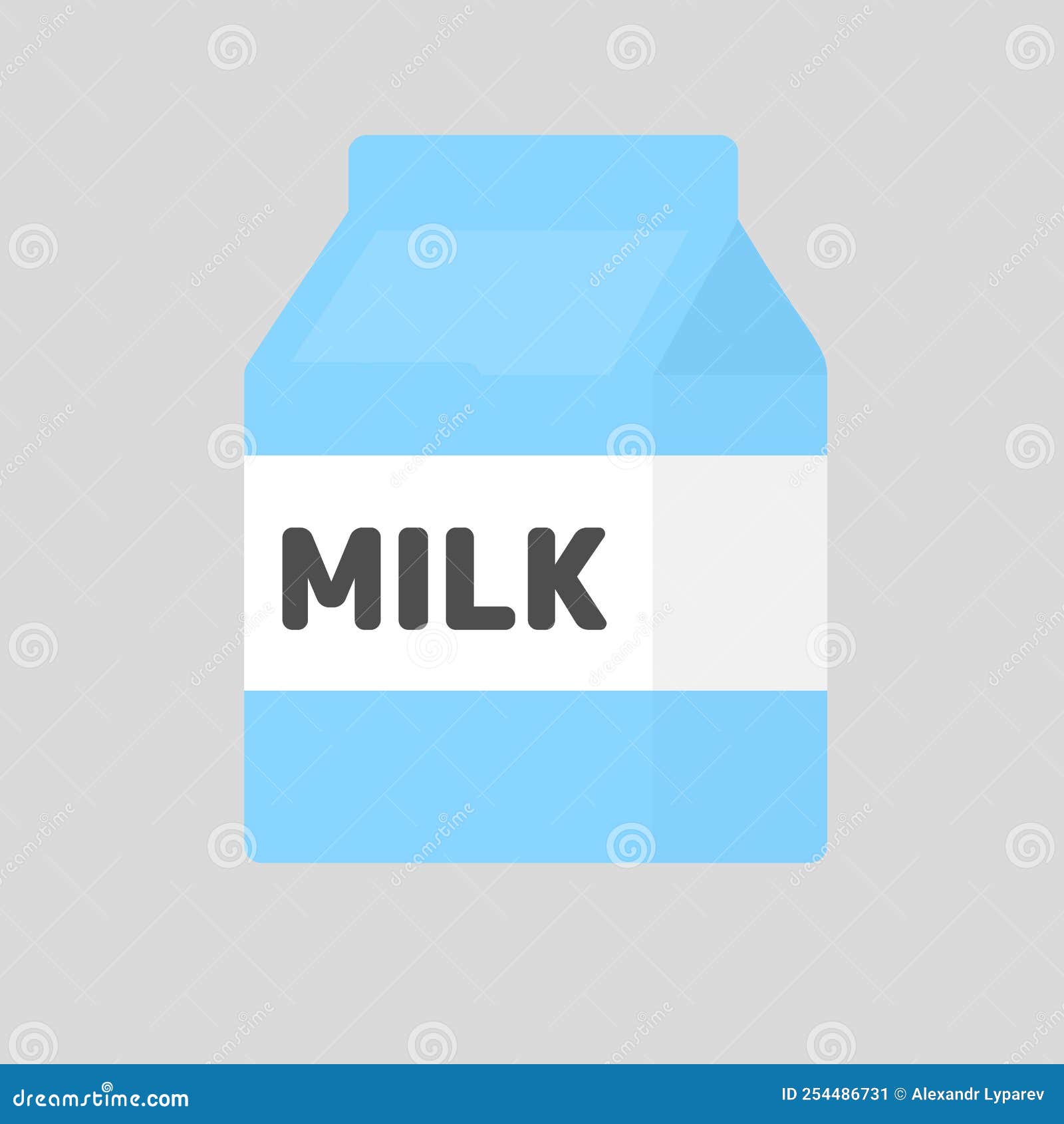 Milk Box Icon. Milk Bottle in Blue Colors. Stock Vector - Illustration ...