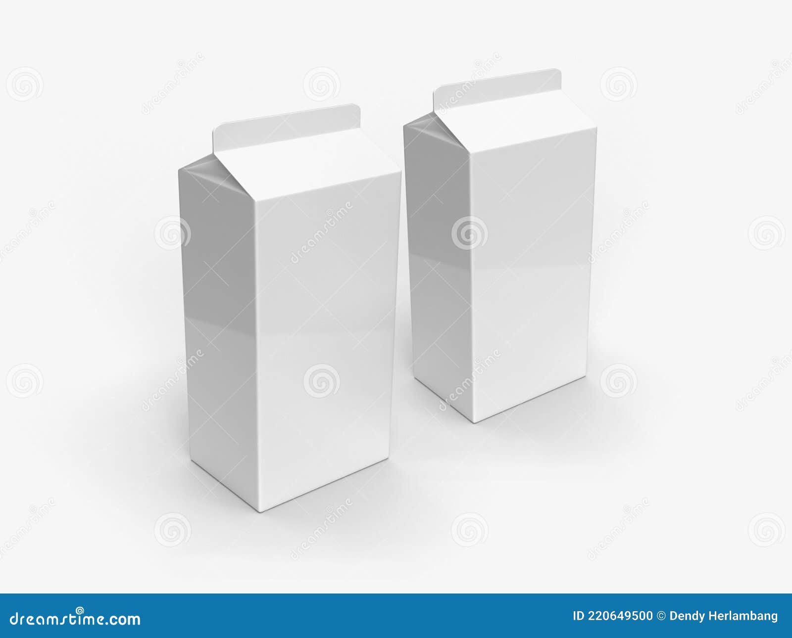 Milk Box Packaging 3D Illustration Mockup Scene Stock Illustration ...