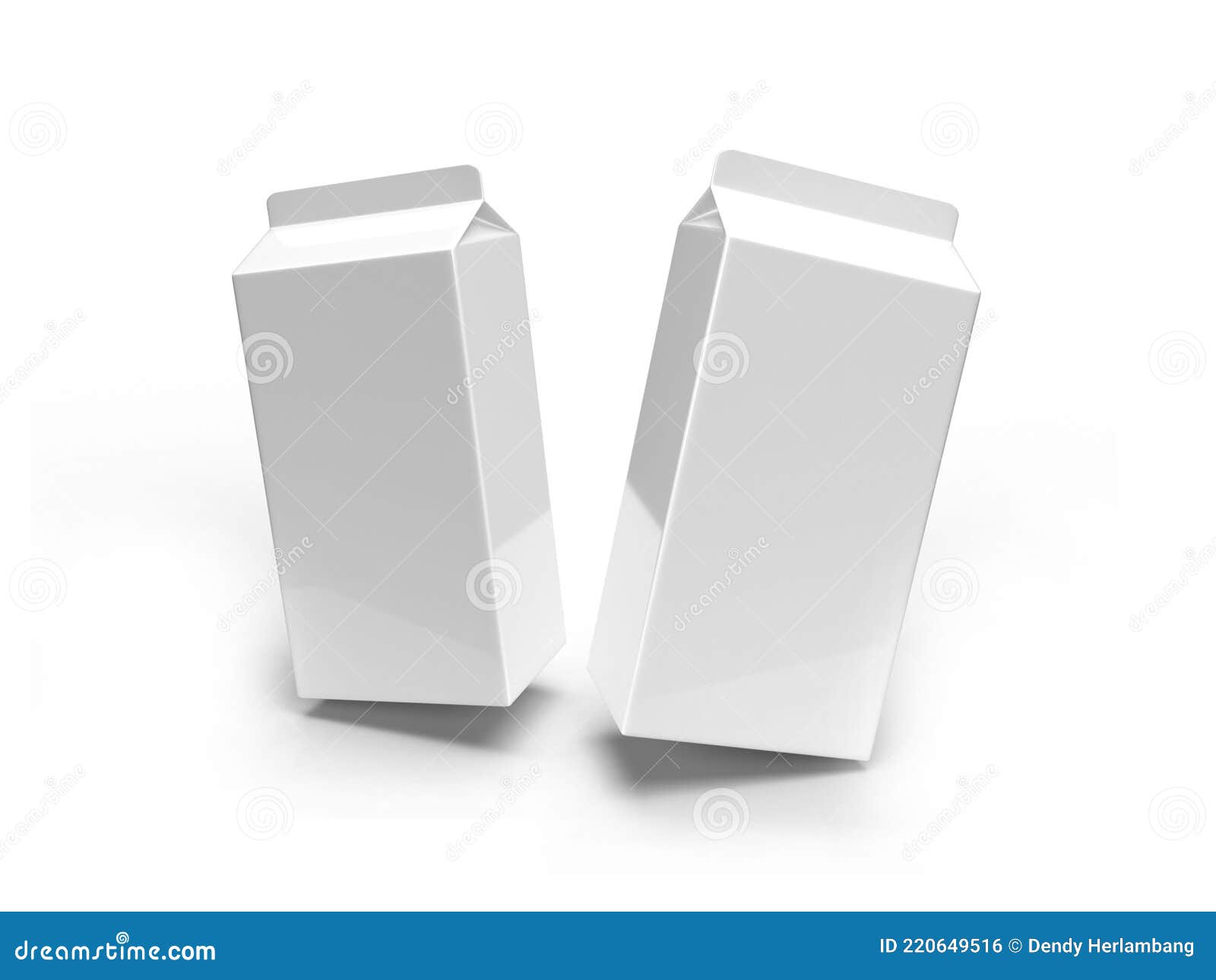 Milk Box Packaging 3D Illustration Mockup Scene Stock Illustration ...
