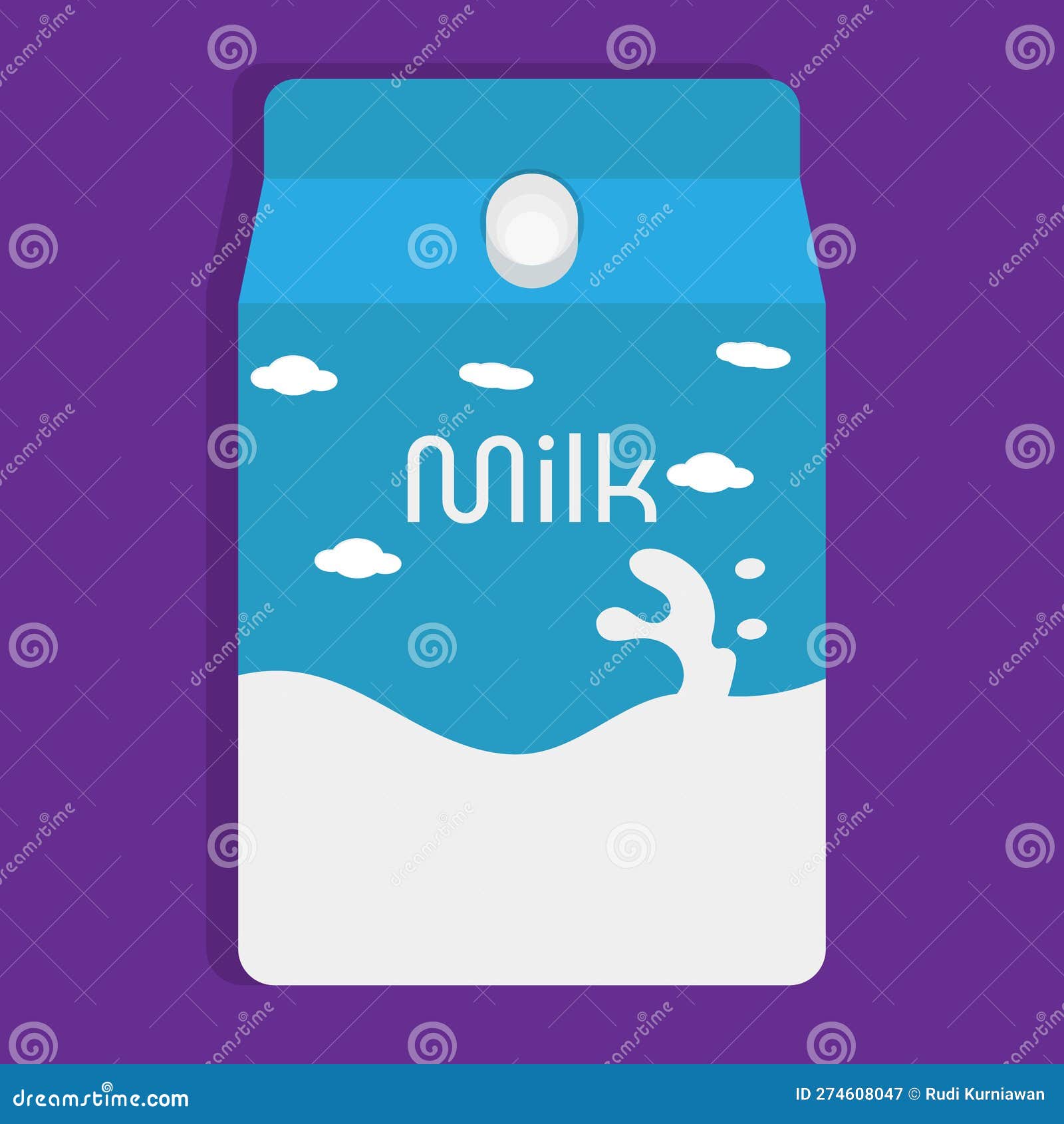 Milk Box Vector Illustration in Blue Color Stock Vector - Illustration ...