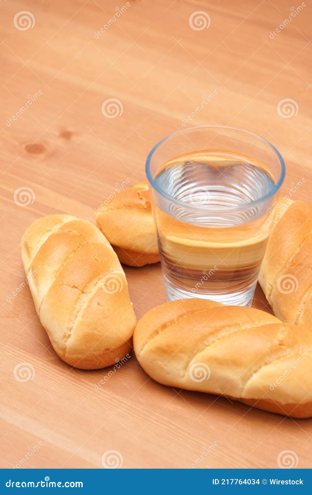 Milk bread and water stock photo. Image of table, healthy - 217764034
