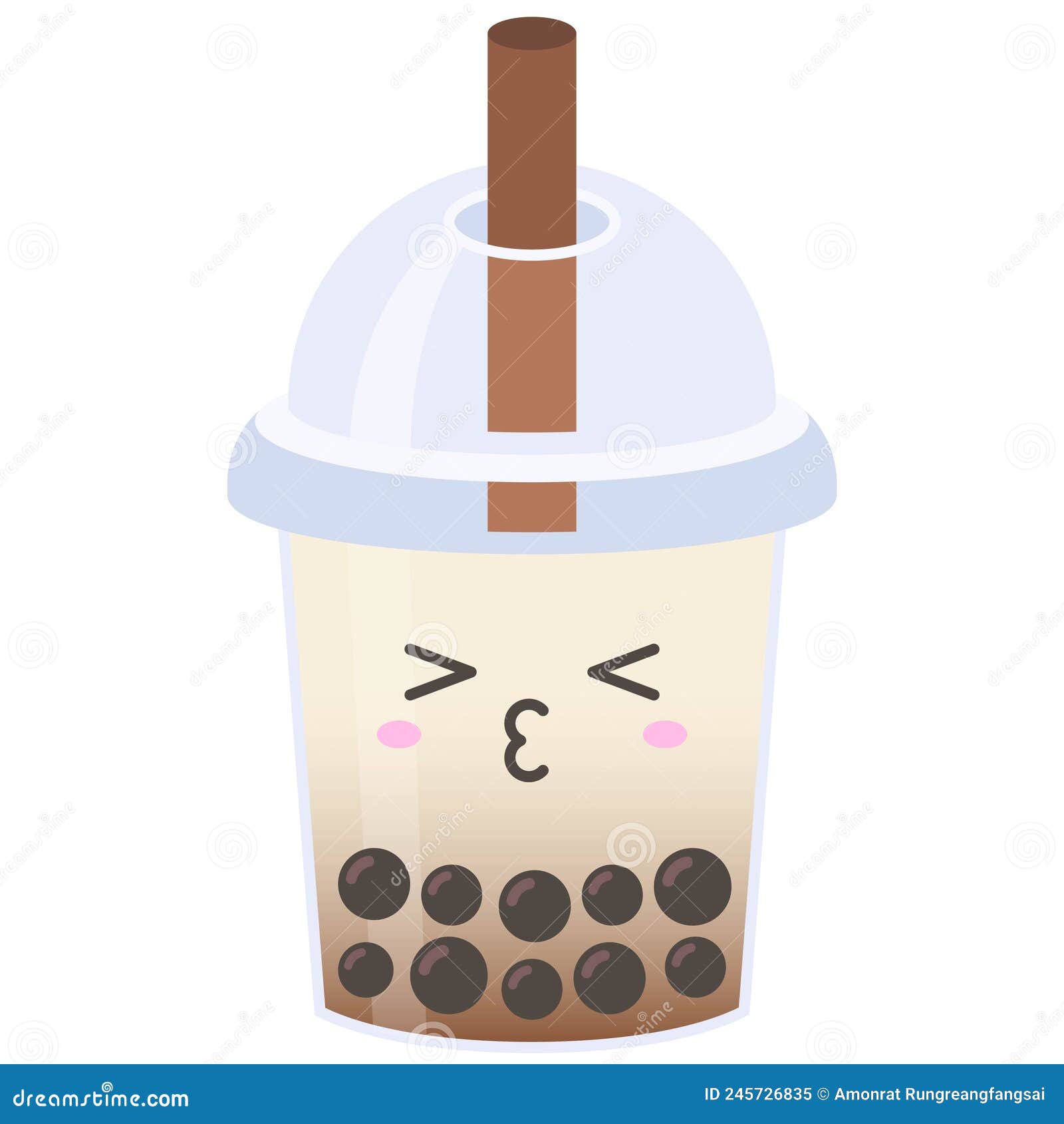 Boba Tea Vector Bubble Milk Tea Icon Logo Character Cartoon Symbol ...