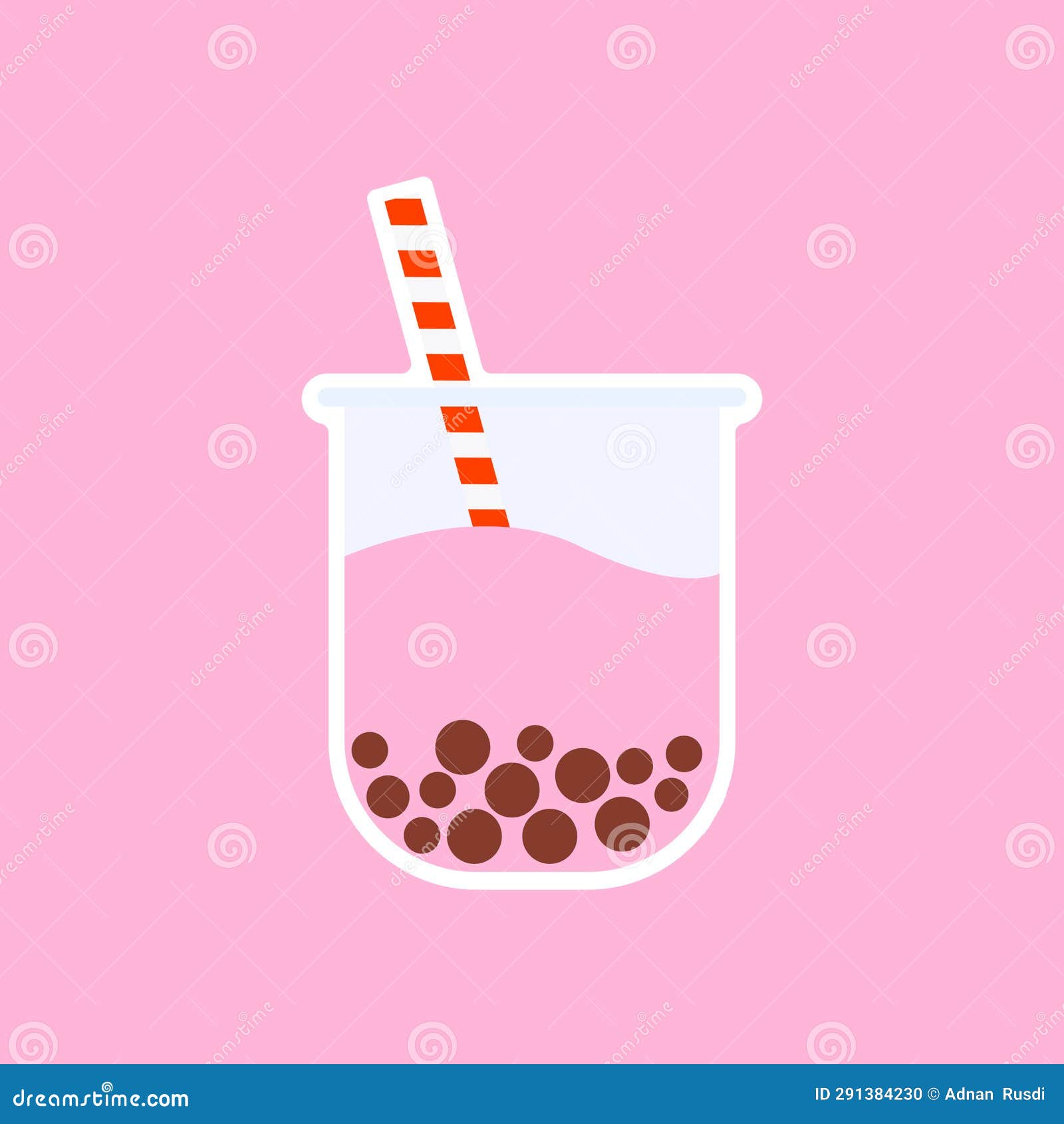 Milk Bubble Tea Vector Drink Tapioca Cup. Boba Bubble Tea Pearl Taiwan ...