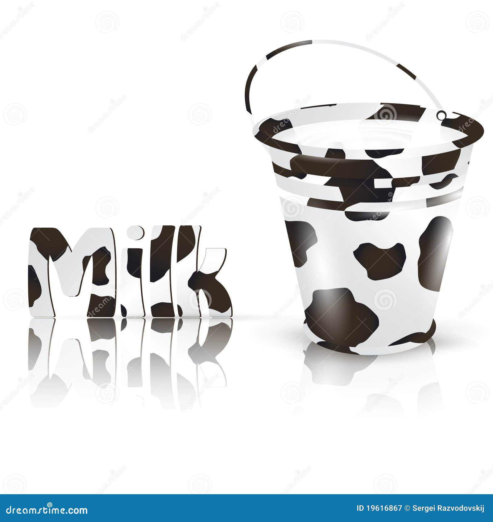 Milk Bucket Cartoon Vector | CartoonDealer.com #19616867