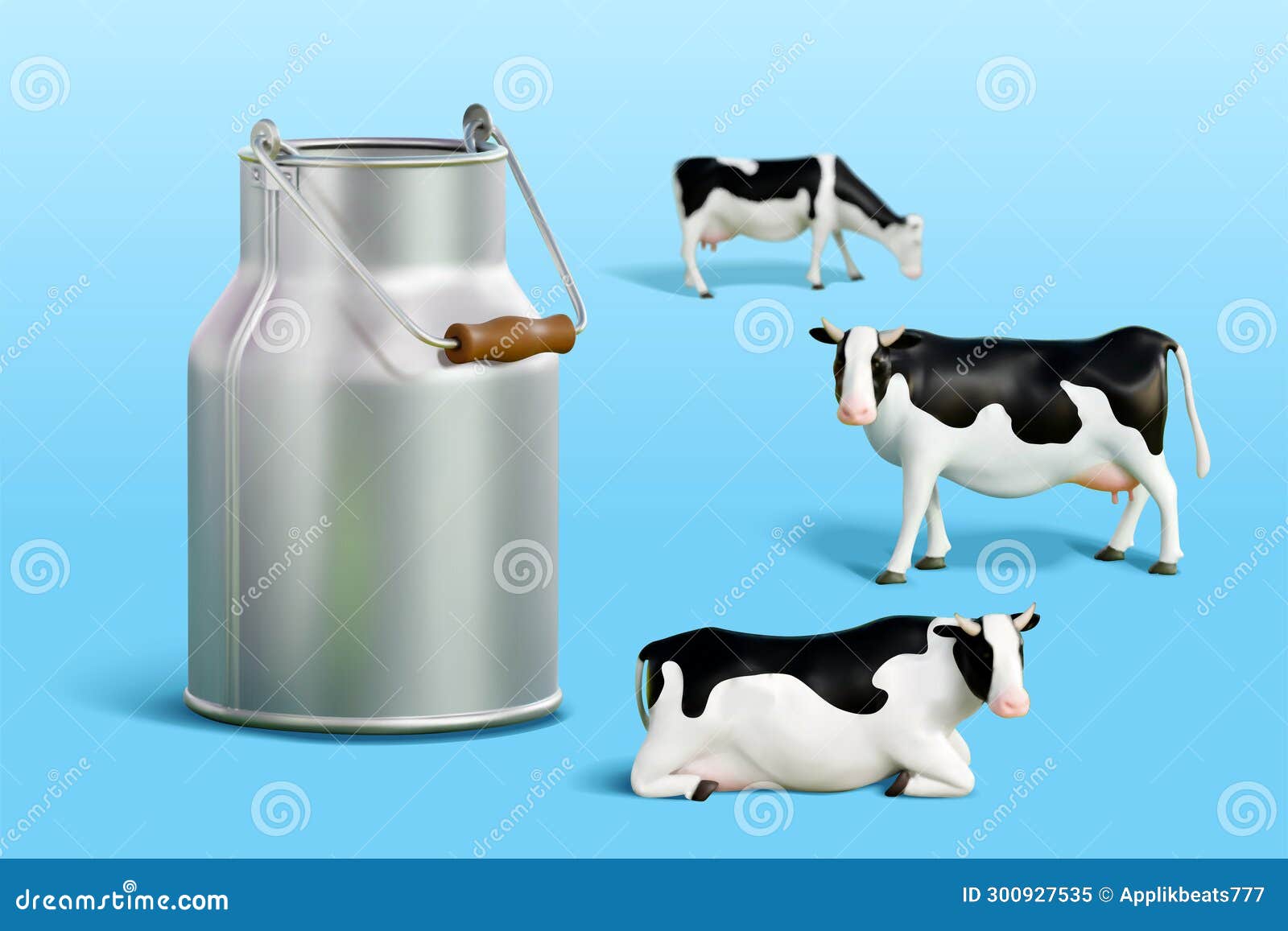 Milk Can and Miniature Cow Set Stock Illustration - Illustration of ...