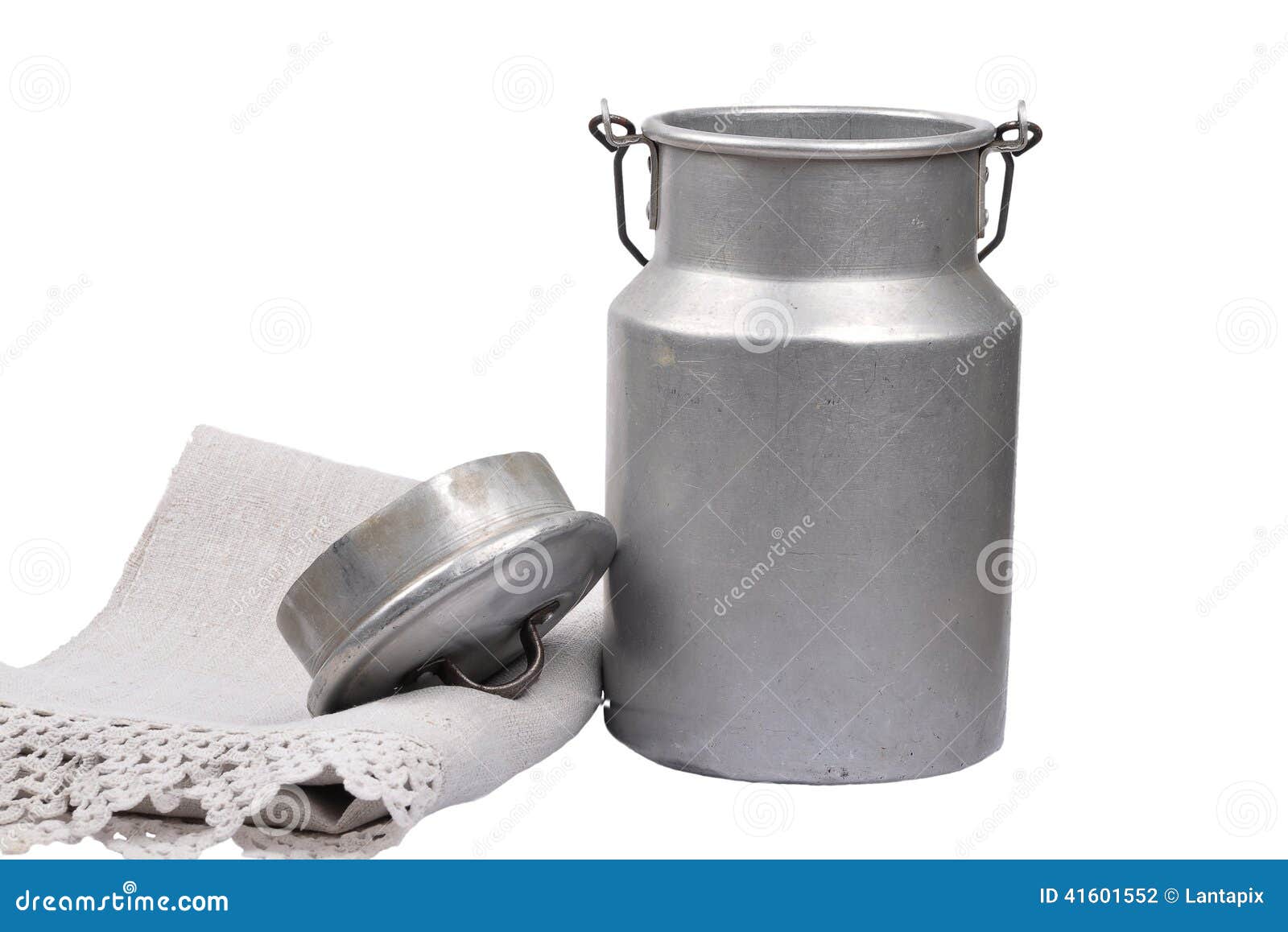 Milk can open stock photo. Image of crochet, textile - 41601552