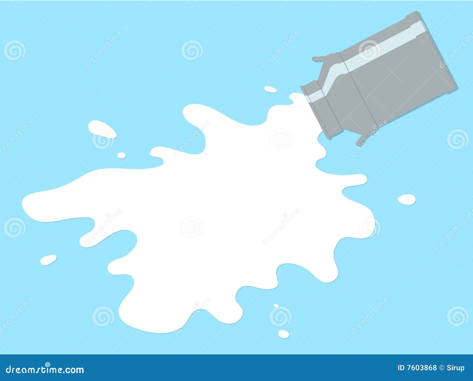 Milk can with spilled milk stock vector. Illustration of splasher - 7603868