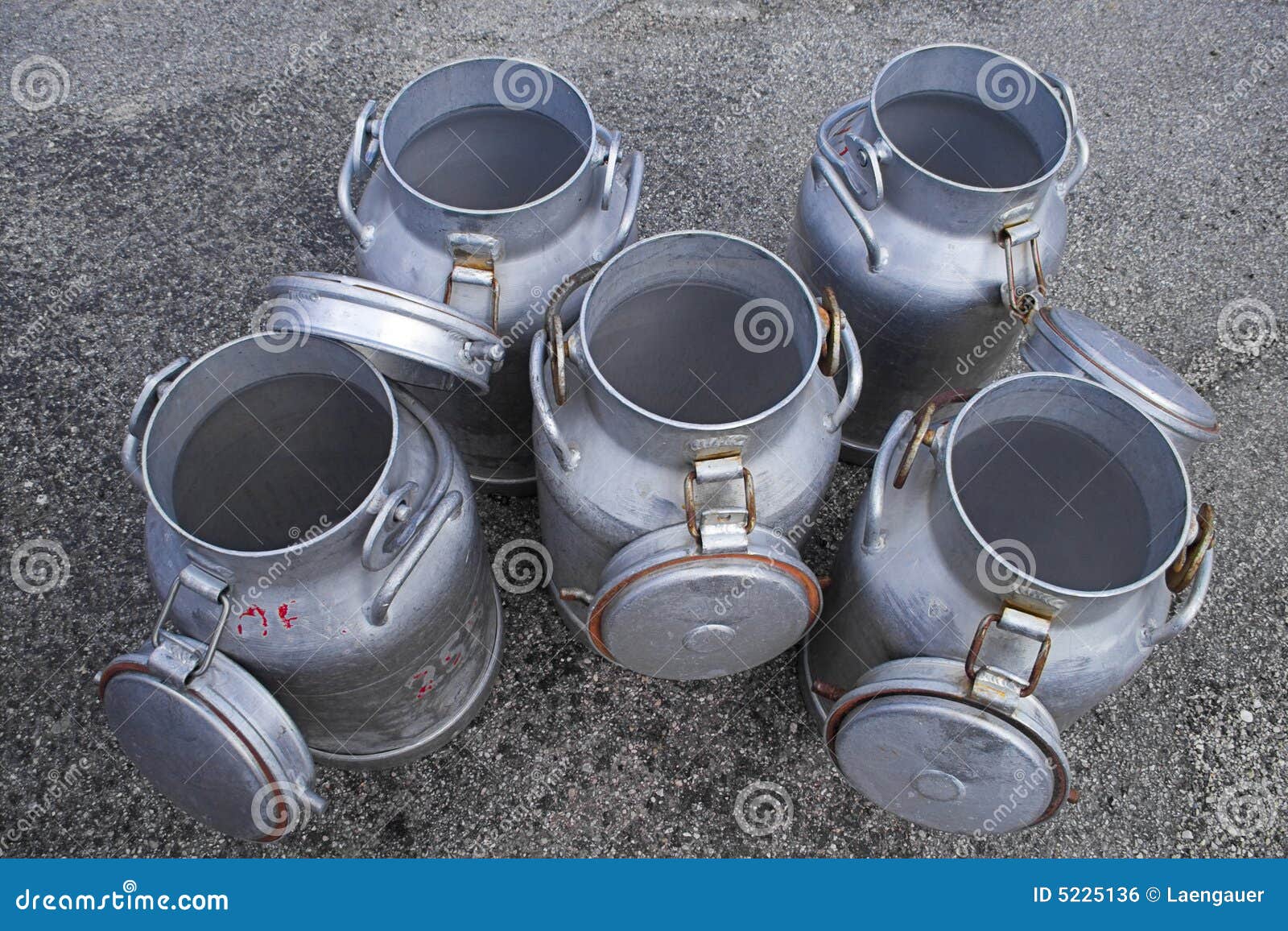 Milk cans stock photo. Image of opened, aluminium, milk - 5225136