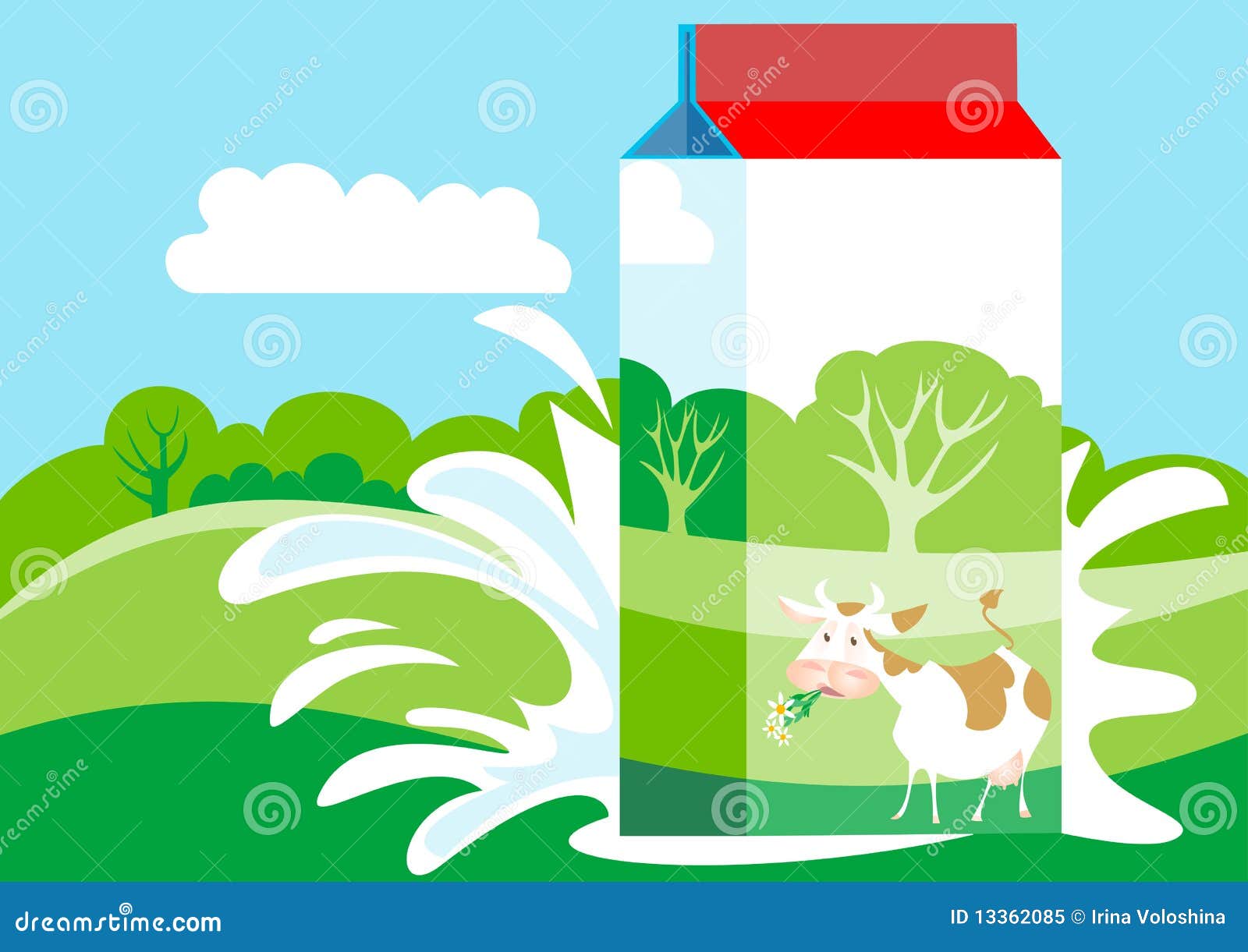 A Milk Carton With A Splash Of Spilt Milk Royalty-Free Stock Photo ...
